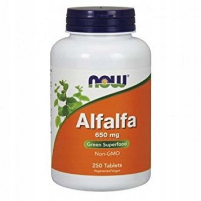 Suplement diety Now Foods Alfalfa Lucerna 650 mg tabletki 250 szt ...