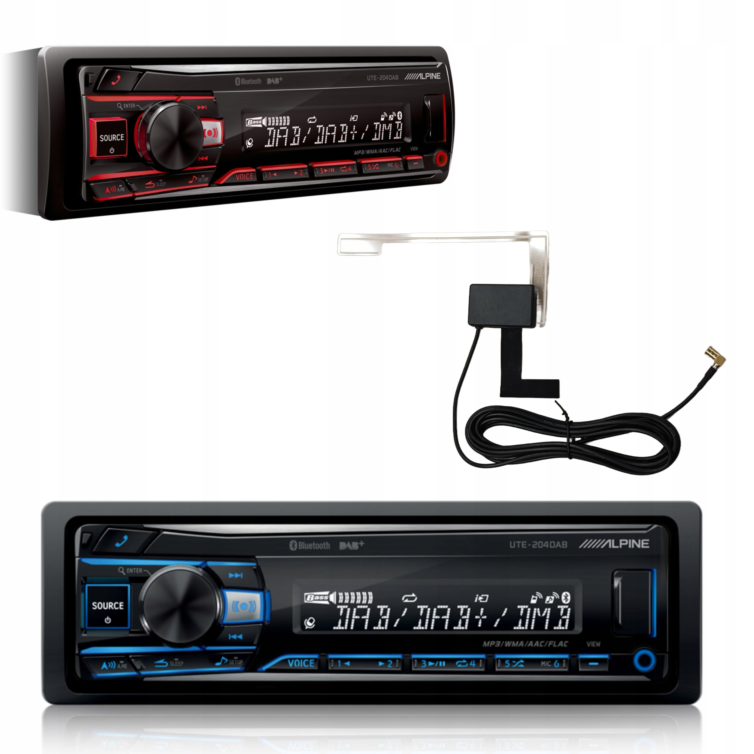 Radio ALPINE UTE-204DAB Bluetooth USB FLAC Kolory + ANTENA DAB - Sklep ...