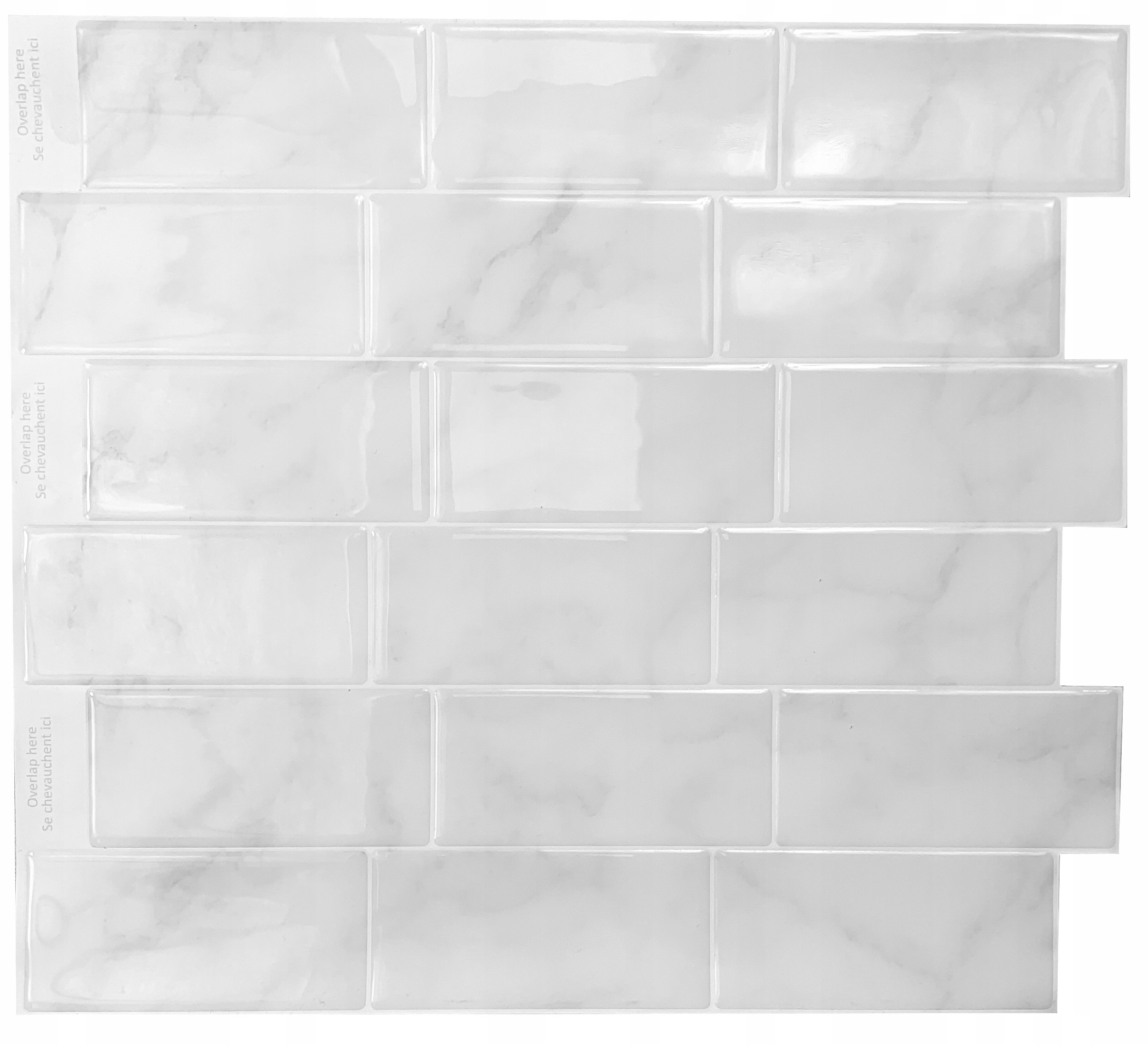 SAMOLEPIACA MOZAIKA, Samolepiaca doska biela mramor, panel mramor - Allegro