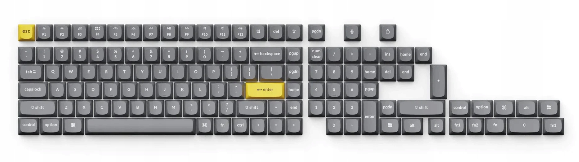 KEYCHRON Keycaps Double Shot OSA PBT сірий - Vroda