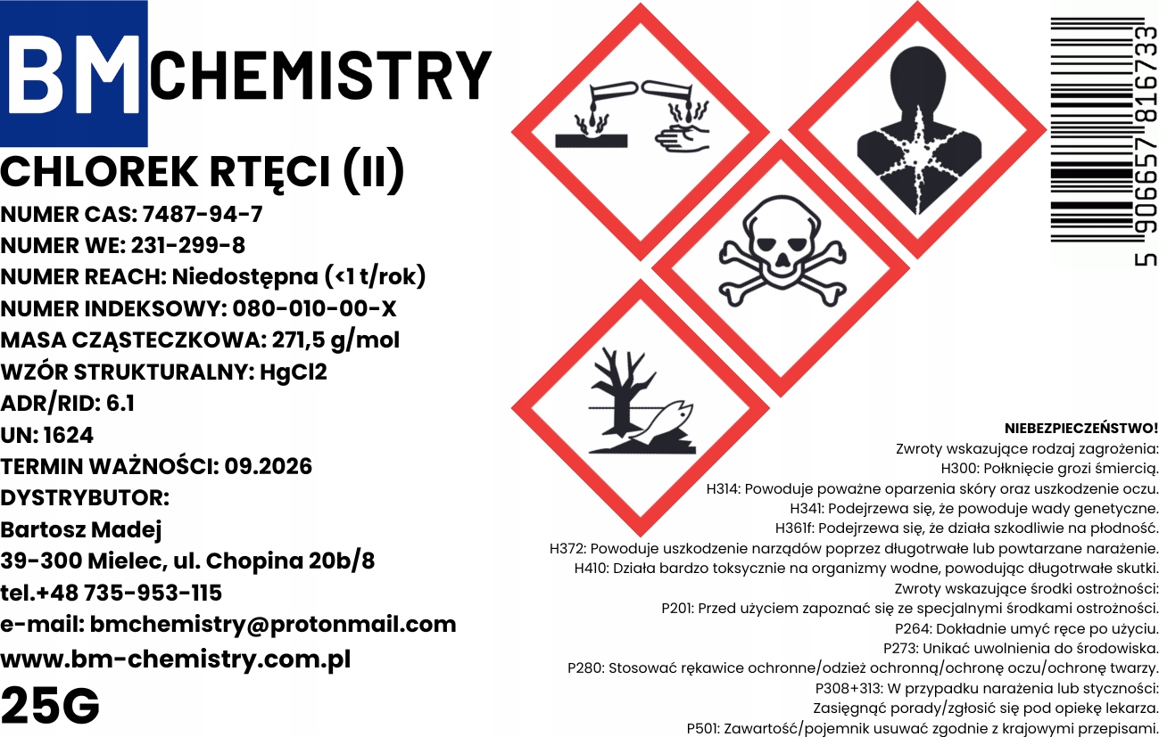 CHLOREK RTĘCI (II) 50G (5906657816733) • Cena, Opinie • Odczynniki ...