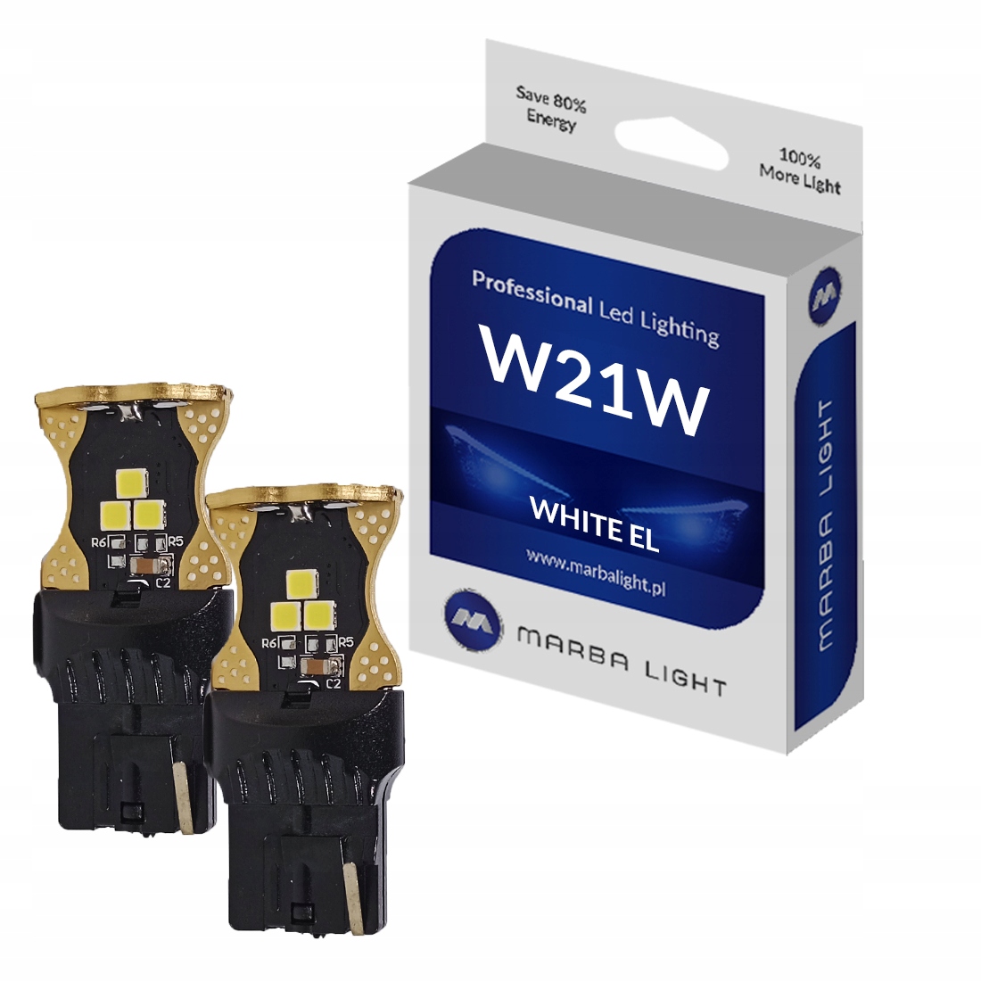 Żarówki W21W LED 9 LED 9-24V MLEC Biała 6000k 5904013421706 za 55.00PLN z Białystok - Allegro ...