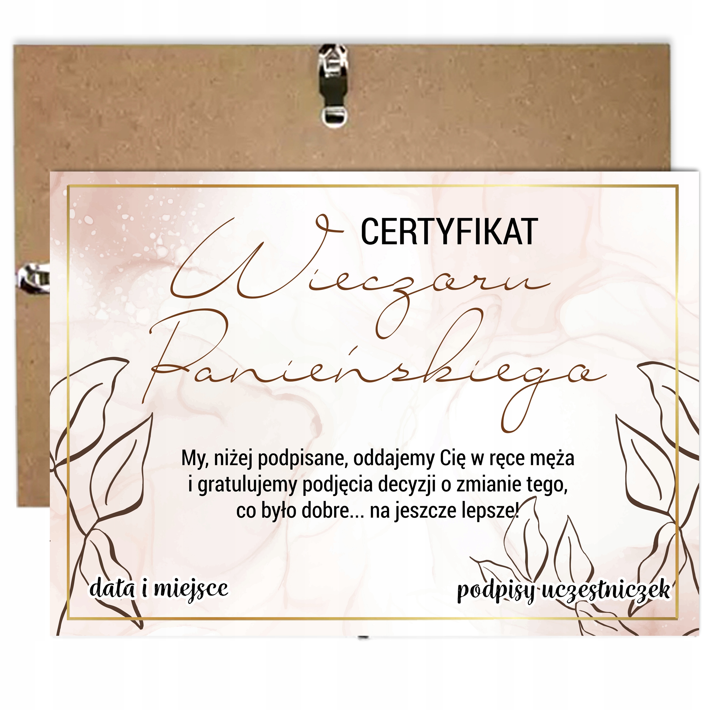 CERTYFIKAT DYPLOM NA WIECZÓR PANIEŃSKI ANTYRAMA 3 (WIECZÓR PANIEŃSKI ...