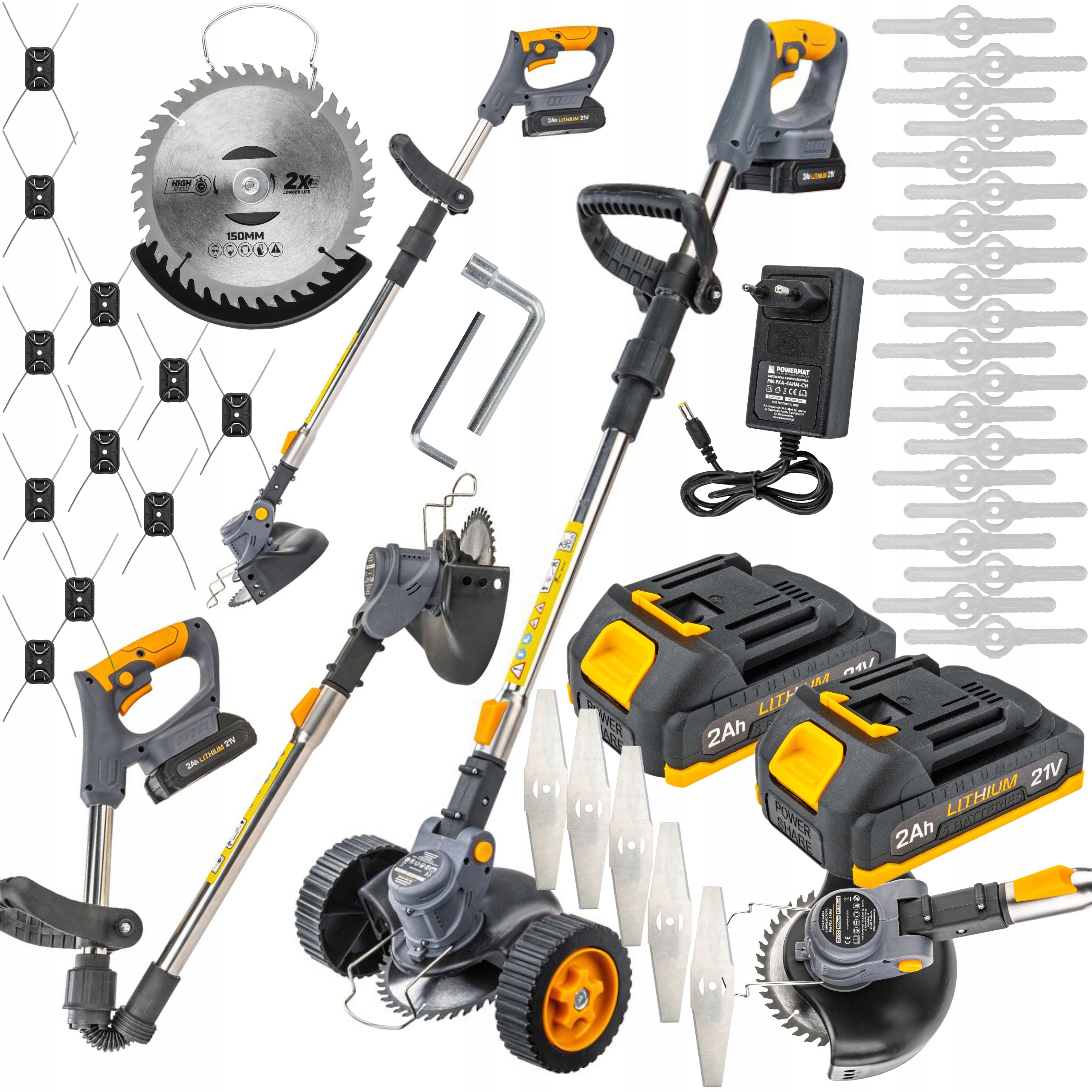 POWERMAT PODKASZARKA 2x 2ah 21V AKUMULATOR + OSPRZĘT PM-PKA-2AHM ...