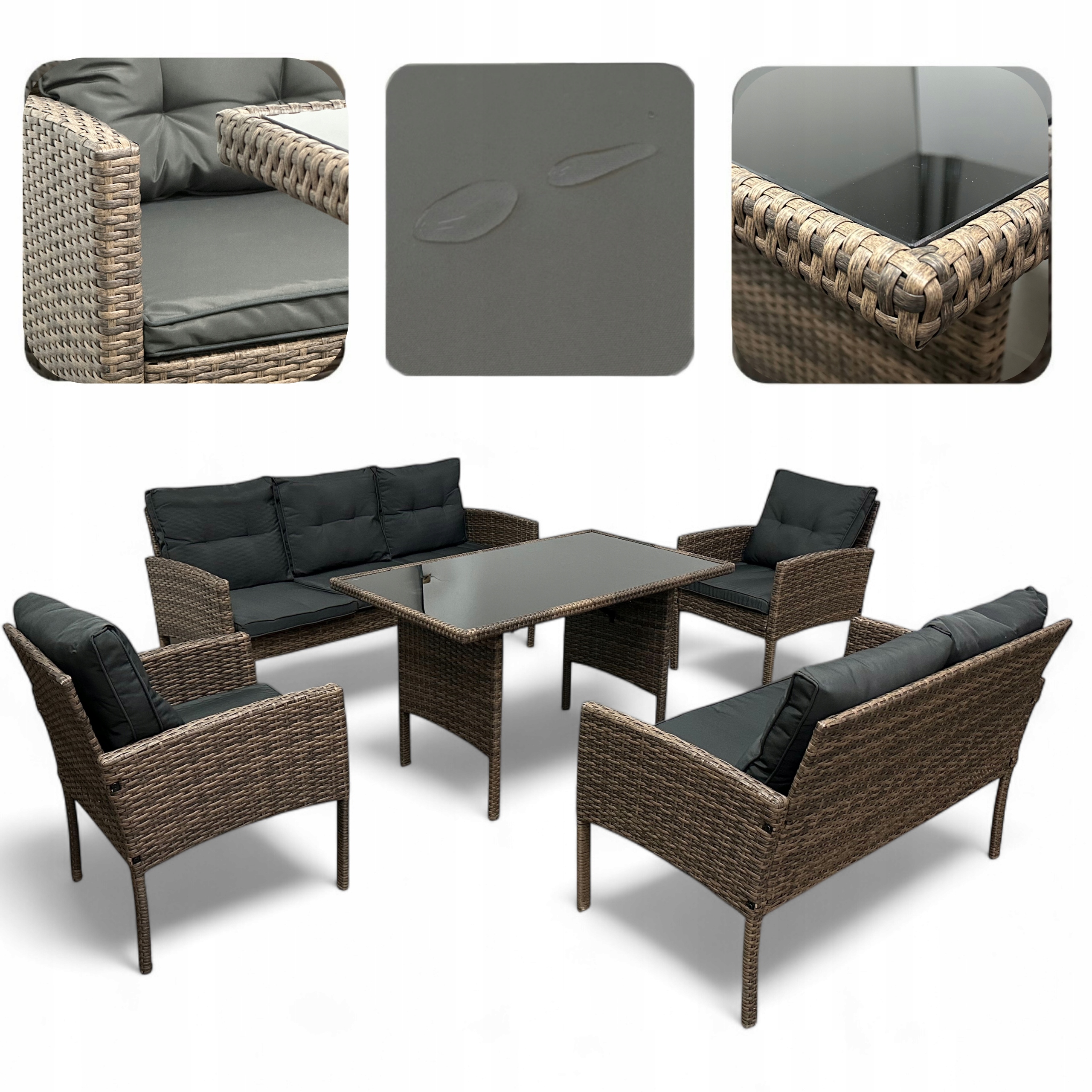 ZESTAW MEBLI OGRODOWYCH TECHNORATTAN KOMPLET MEBLI MEBLE OGRODOWE DO ...