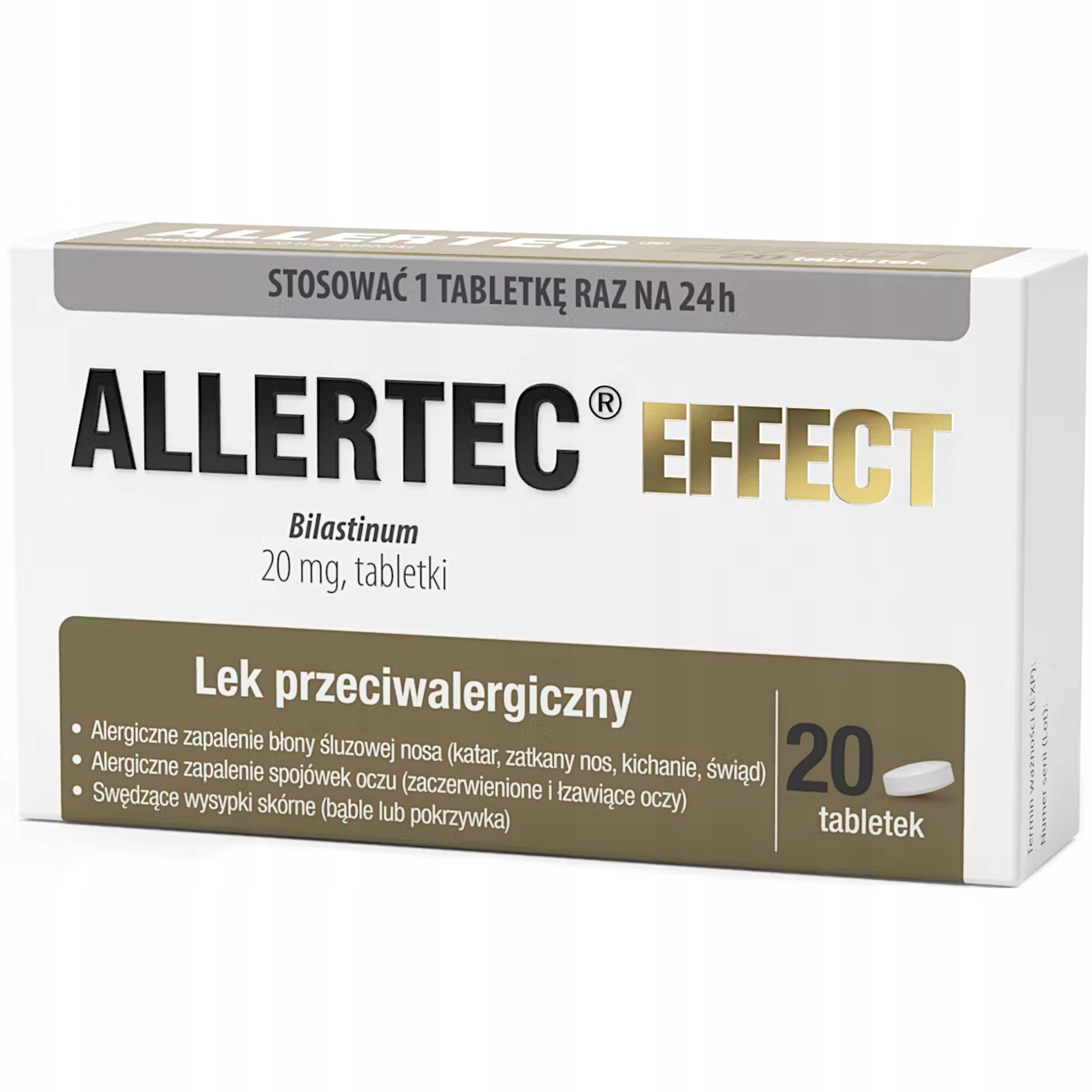 Allertec Effect 20 mg, 20 tabletek Lek przeciwalergiczny Bilastyna 20 ...