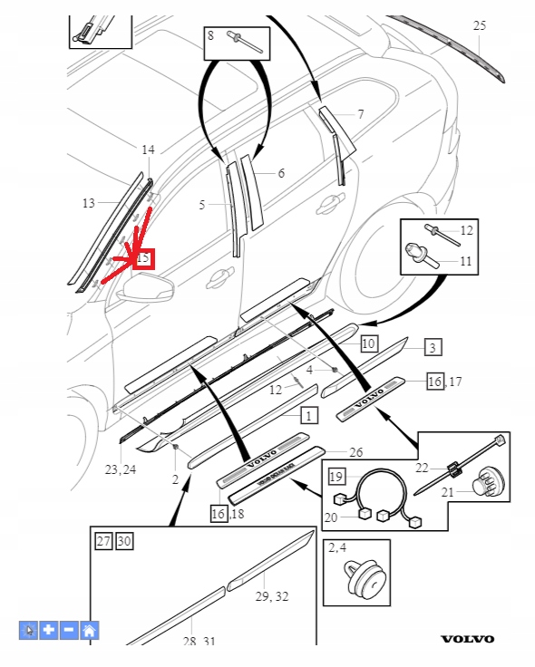 Volvo OE 30753487 spinka szyby czolowej • Cena, Opinie - Allegro