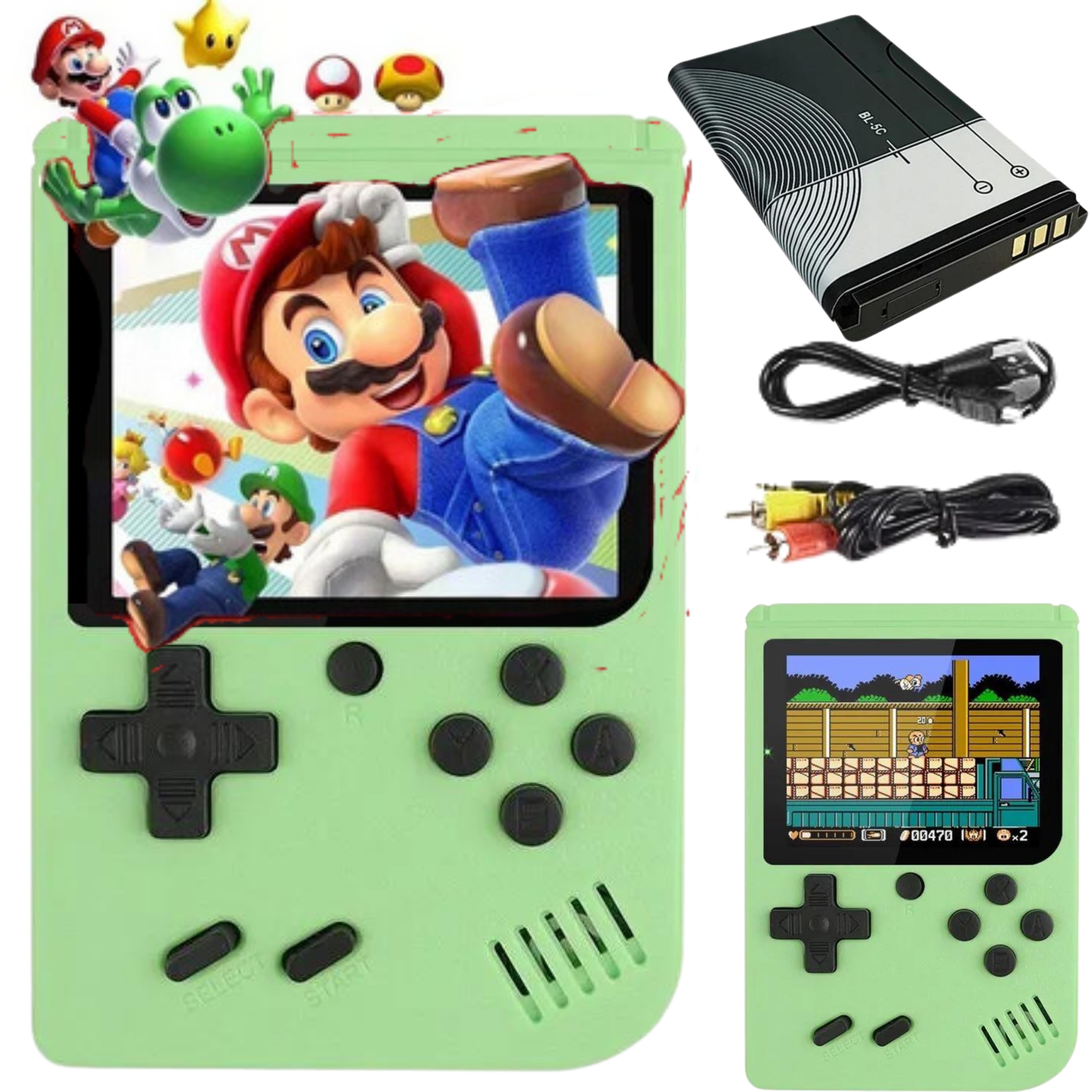 Żółta Przenośna MINI Konsola Game Box Plus 500 gier w 1 - MARIO BROS ...