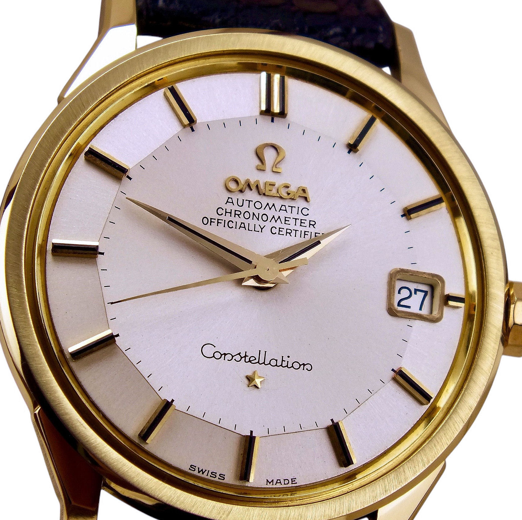 OMEGA Pie Pan CONSTELLATION Lito ZŁOTY zegarek 18K 750 ideał RARYTAS ...