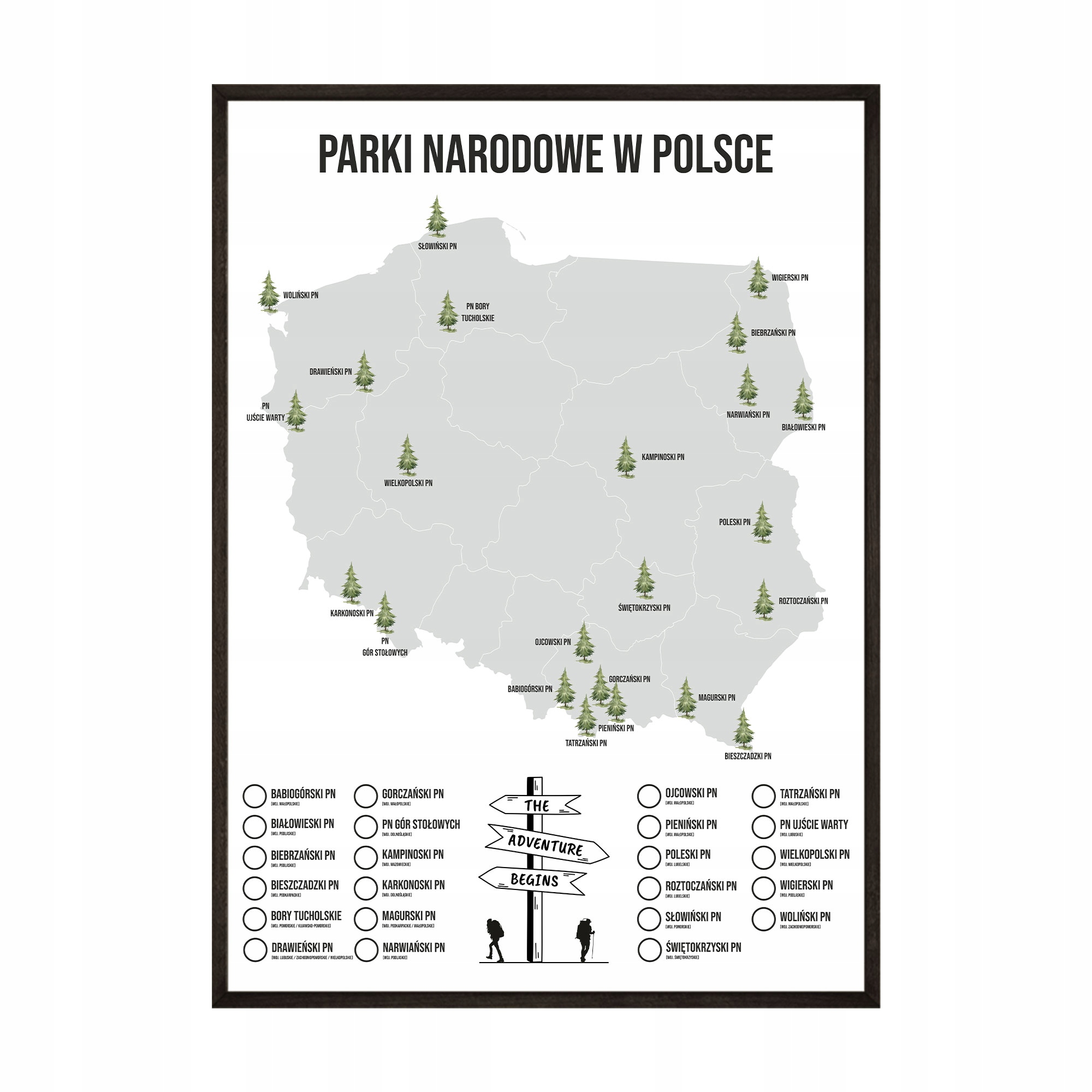 Plakat Mapa Parki Narodowe W Polsce bez ramy 30 x 40 cm • Cena, Opinie ...