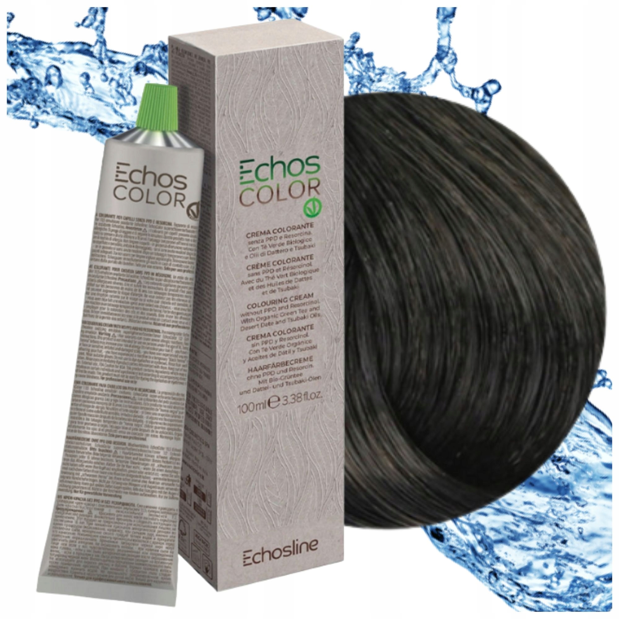 ECHOSLINE Farba do Włosów ECHOS COLOR 5.11 100% Pokrycia bez PPD 100ML ...