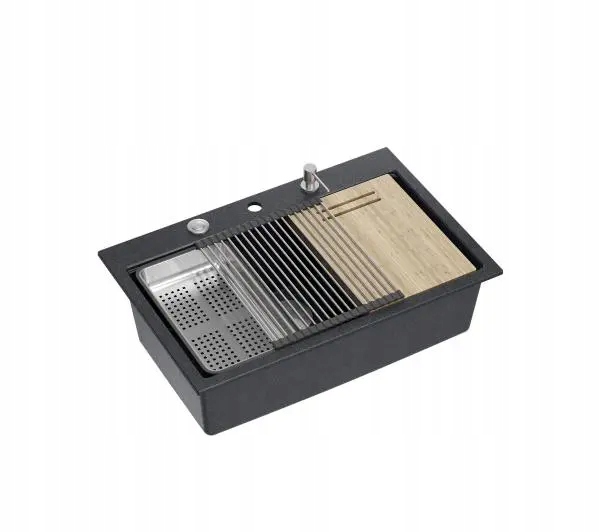 Zlewozmywak jednokomorowy Quadron MARC granit czarny (5904310994699 ...