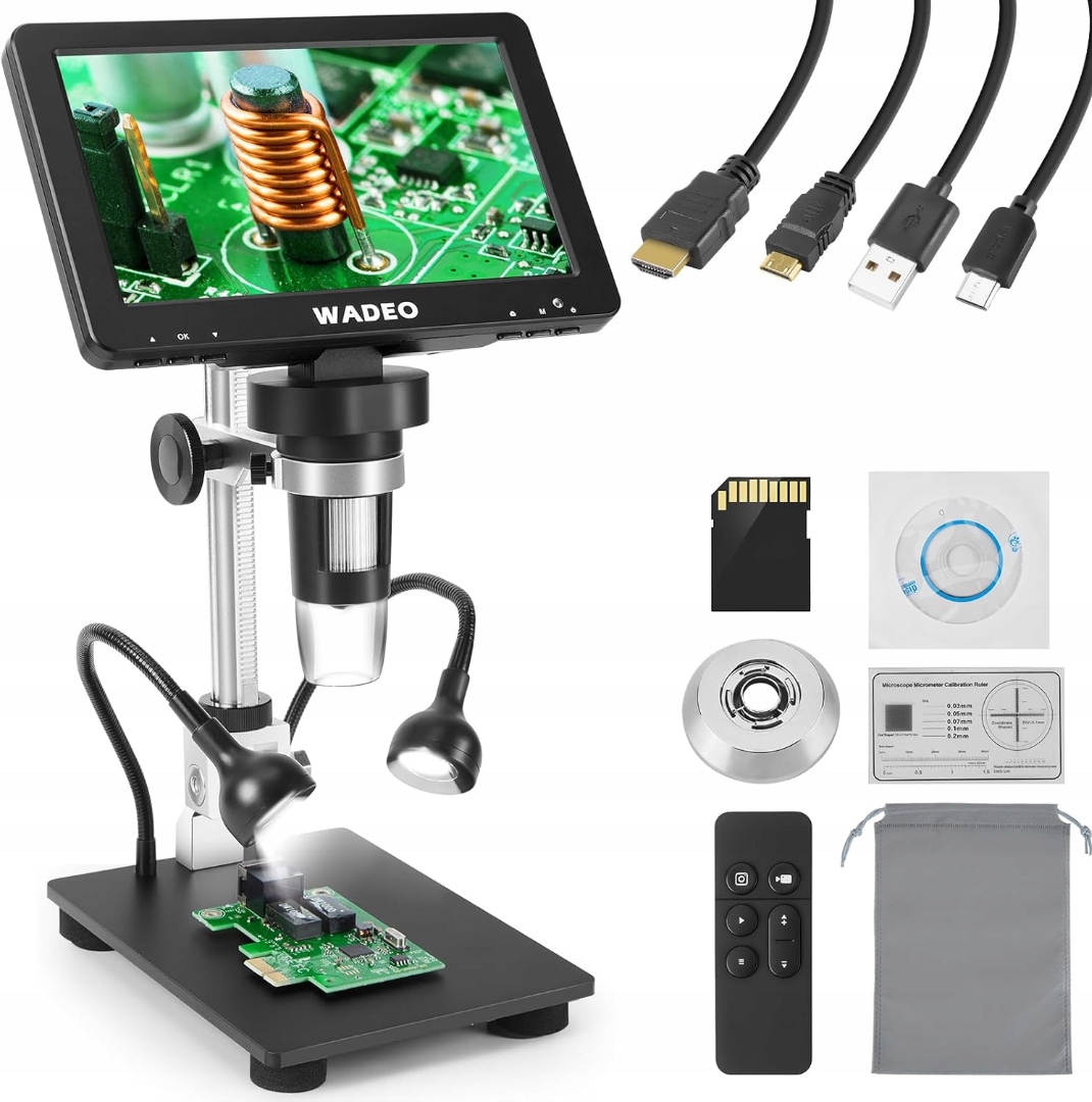 DIGITÁLNY MIKROSKOP WADEO 7" HD PRENOSNÝ EDUKAČNÝ VEDECKÝ SET ...