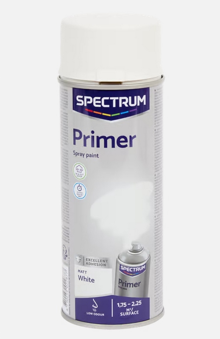 Spectrum Primer - Matowa farba PODKŁADOWA w sprayu BIAŁA - 400 ml ...