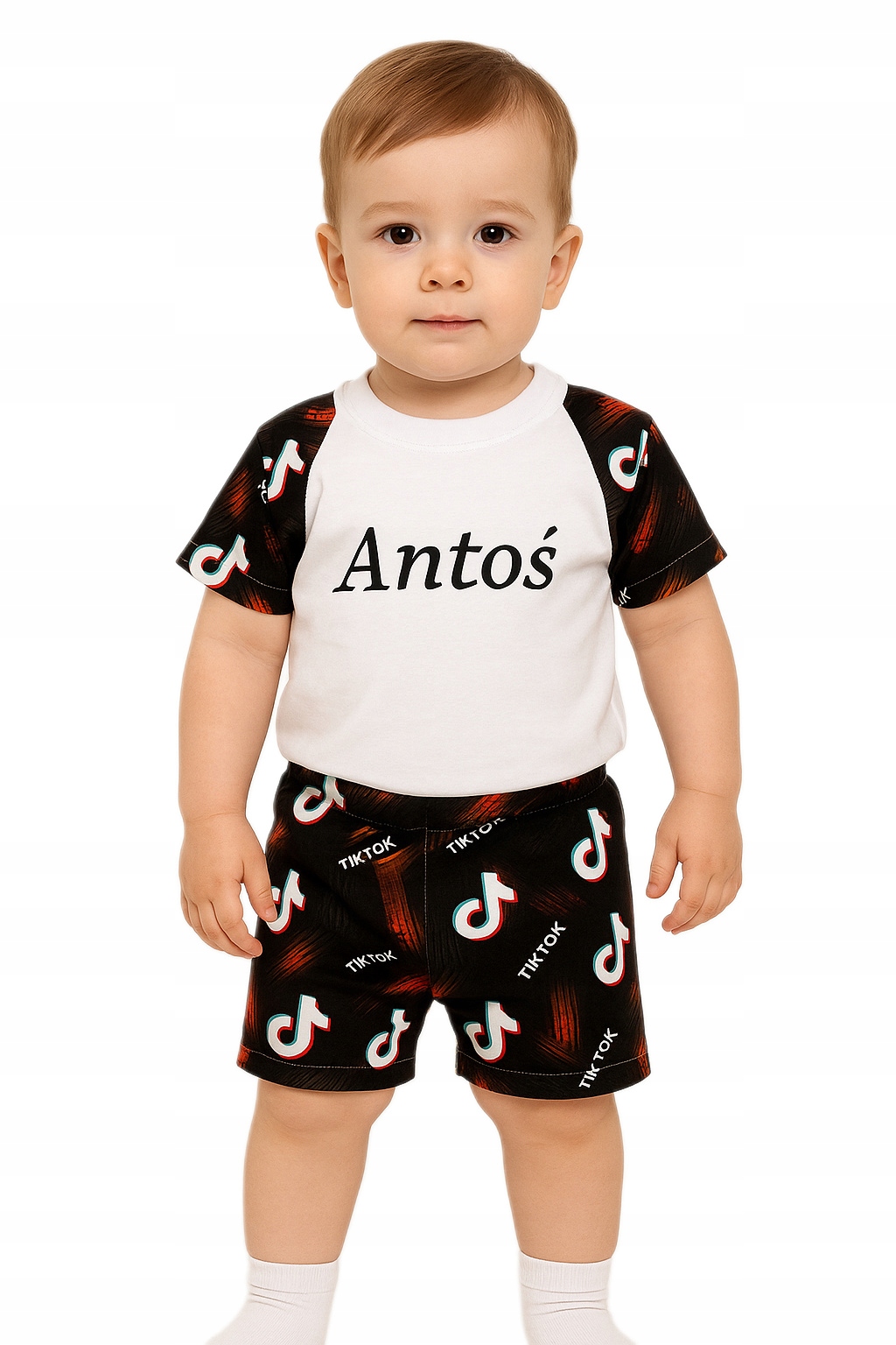 SZETT FIÚ PÓLÓ RÖVIDNADRÁG NÉV SZEMÉLYRE SZABÁS TIK TOK 110 za 9555 ...