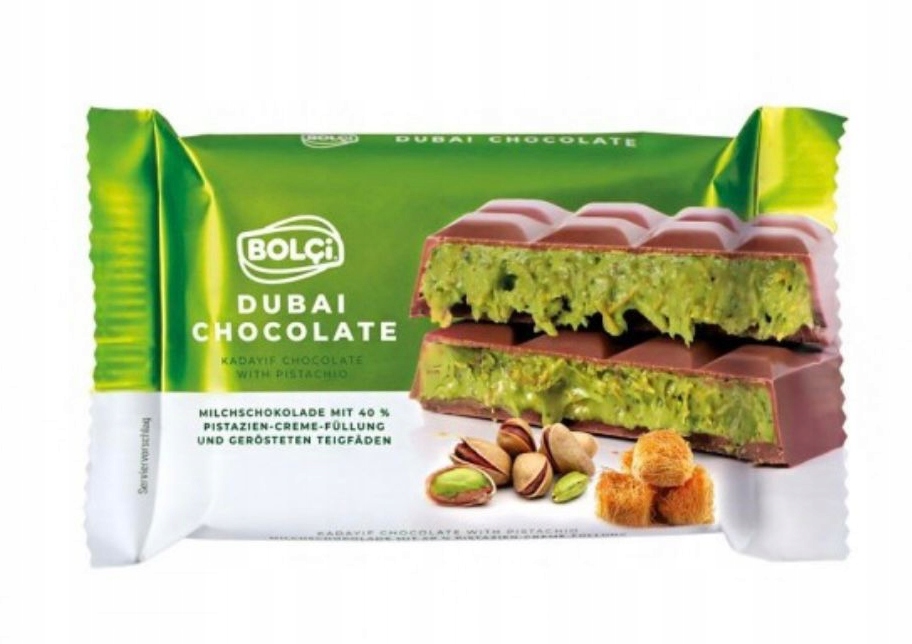 Czekolada dubajska mleczna z pistacjami i kadayif BOLCI 65g ...