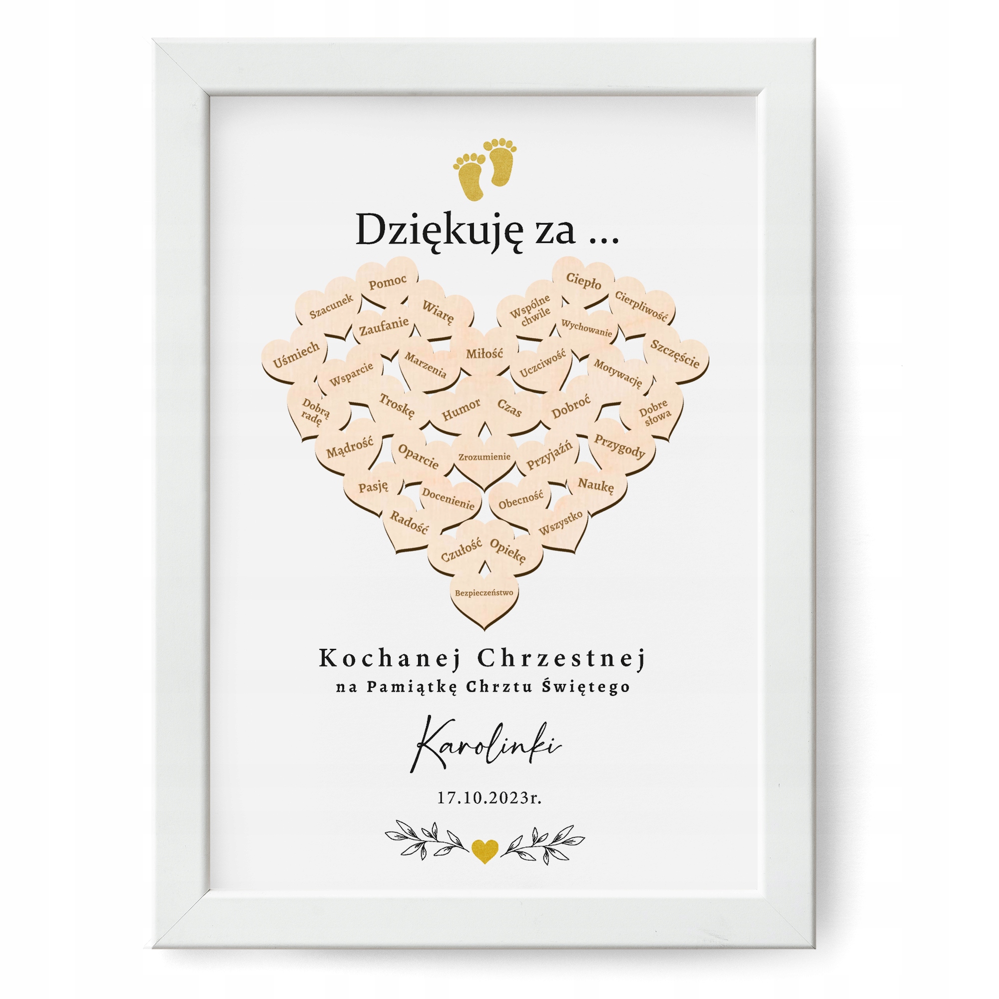 Podziękowanie dla Rodziców Chrzestnych Ramka Serca (5904161086918) • Cena, Opinie ...