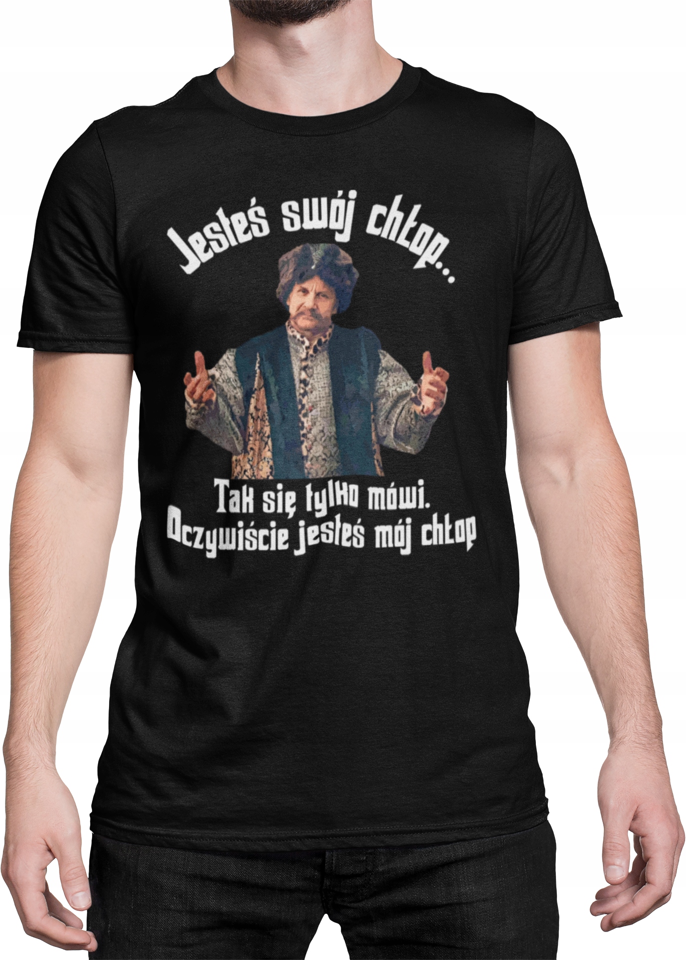 KOSZULKA JESTEŚ SWÓJ CHŁOP SERIAL 1670 JAN PAWEŁ MĘSKA PREZENT CZARNA S ...