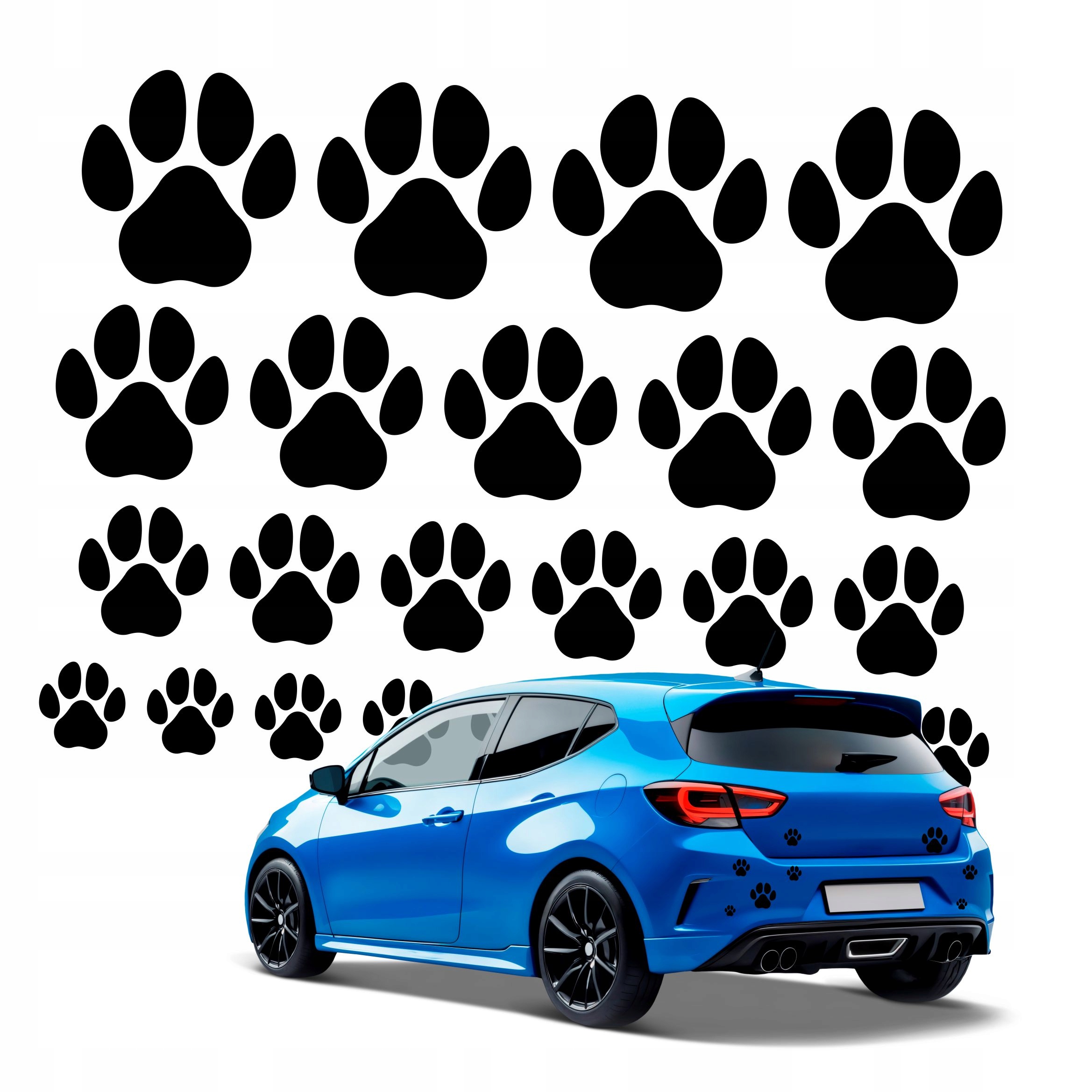 Naklejki na samochód ŁAPA PSA odcisk ślady 683489444321 za 22.50PLN z ...