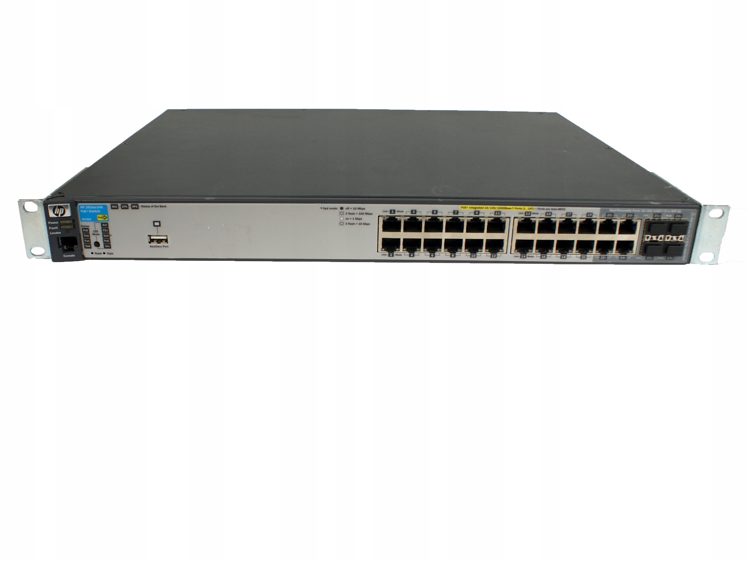 HP Procurve 2910al-24G-PoE+ Ethernet Switch J9146A uszkodzony port PoE ...