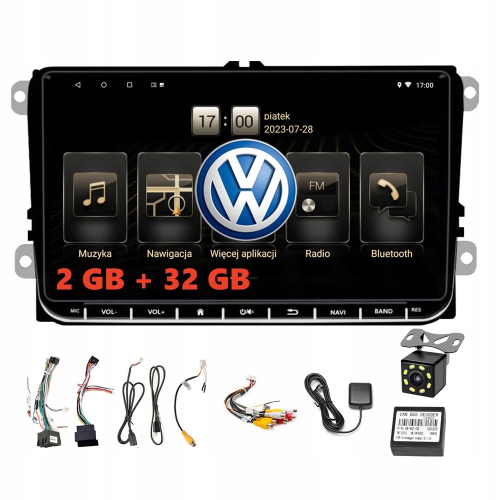 RADIO VW 2 DIN ANDROID GOLF 5 6 V VI PASSAT B6 B7 - Sklep, Opinie, Cena ...