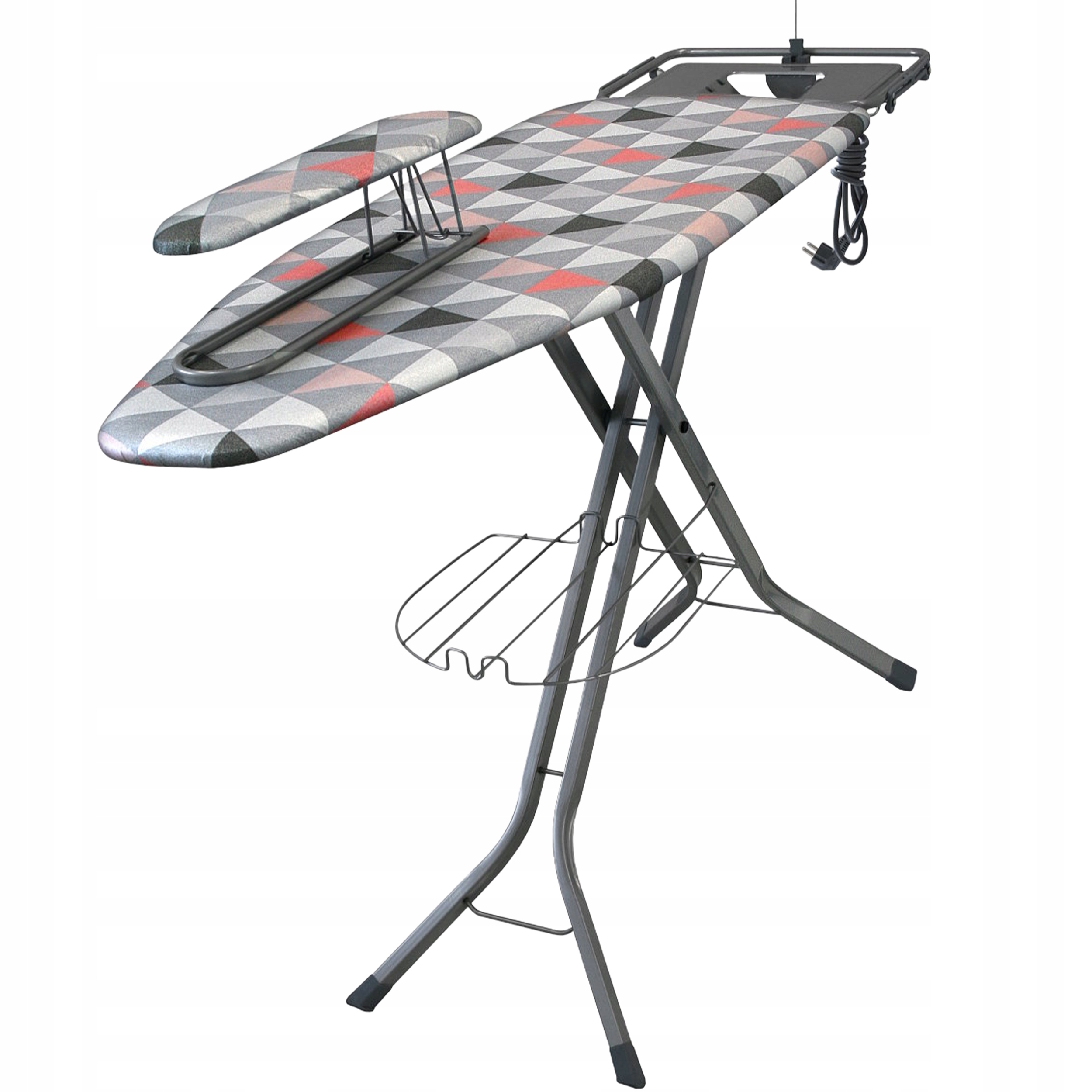 VEĽKÁ PROFESIONÁLNA ŽEHLIACA DOSKA S PREDLŽOVACÍM RUKÁVOM A ANTÉNOU za ...