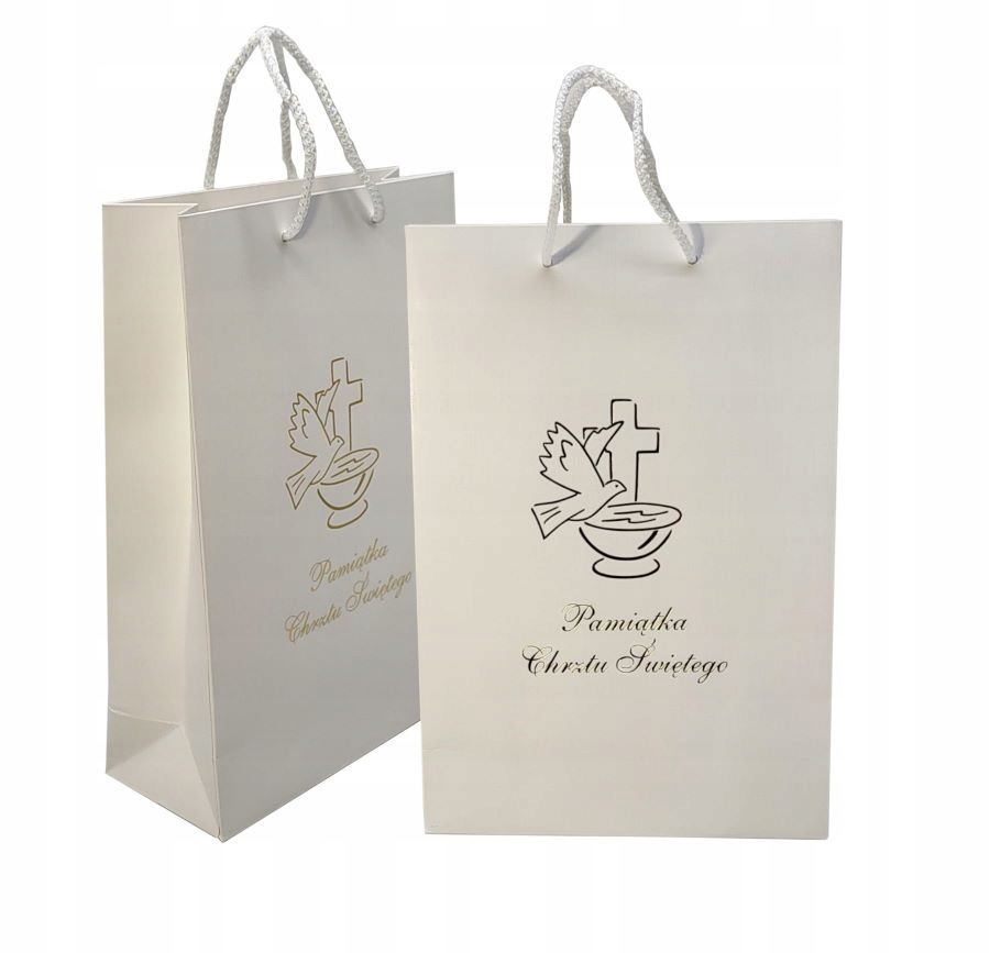 TORBA TOREBKA PREZENTOWA NA PREZENT CHRZEST ŚWIĘTY BIAŁA PAPIEROWA • Cena, Opinie • Torby ...