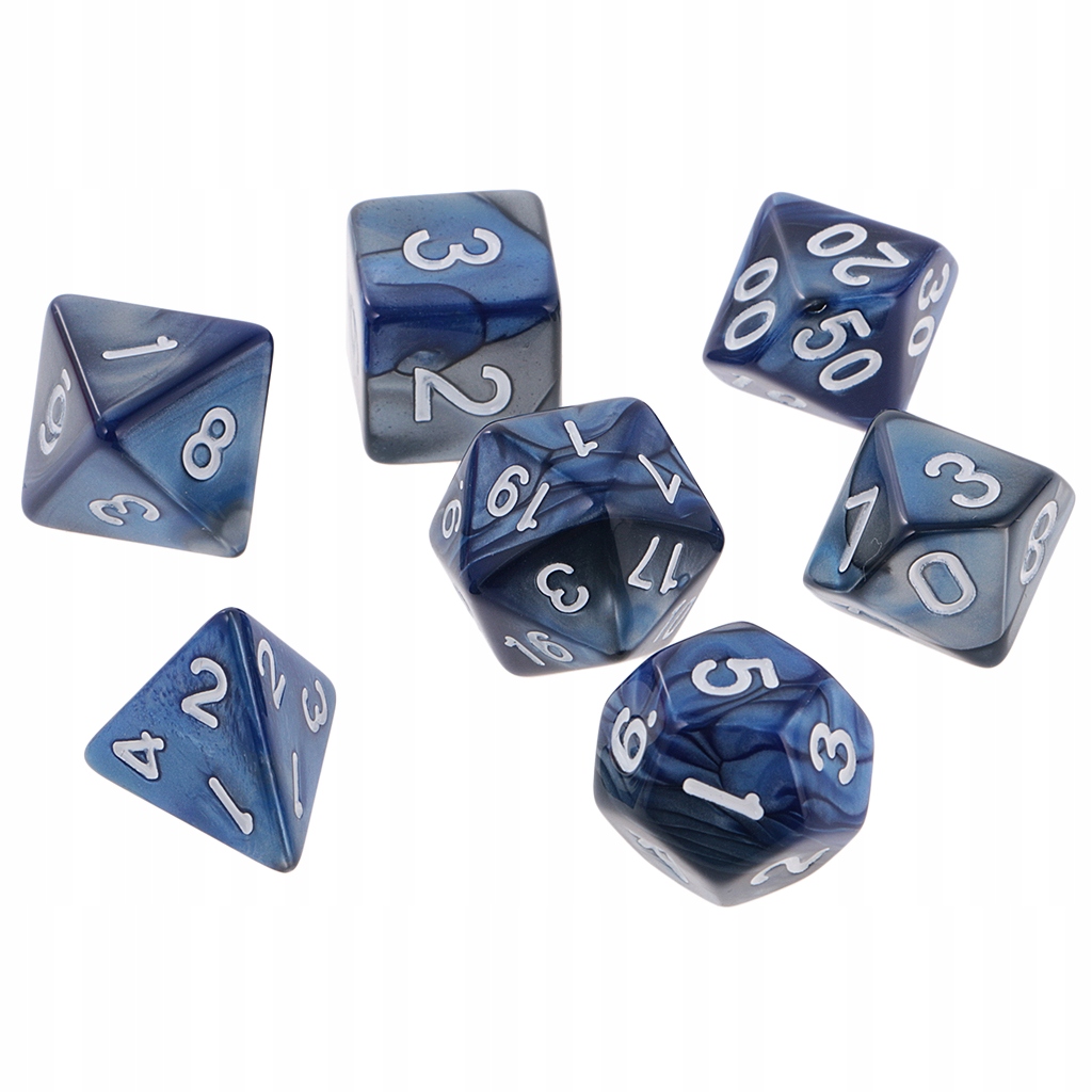 Die Polyhedral Set Digital Double for DND D&D RPG Roleplaying Blue ...