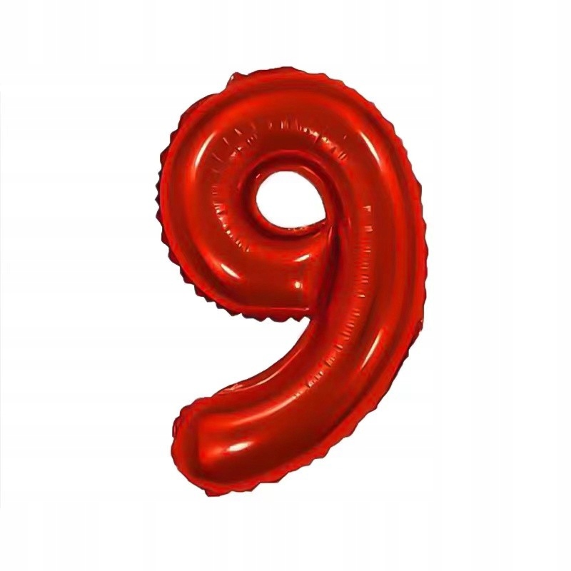 BALON CYFRA 9 CZERWONA 100 cm • Cena, Opinie • Balony 15012266374 • Allegro