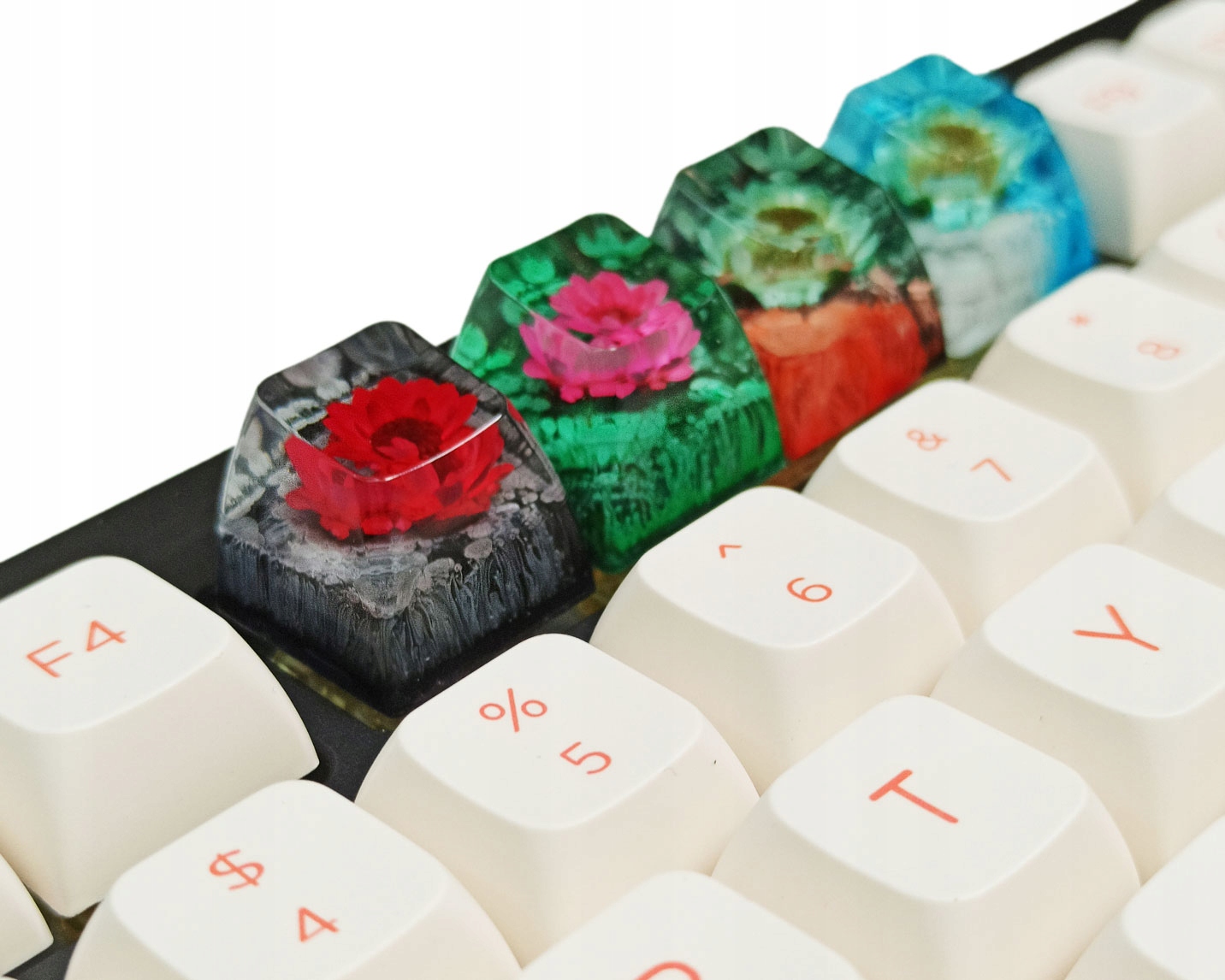 Kwiaty w Żywicy Resin Keycaps Customowe Keycapy Keycap Żywica Custom ...