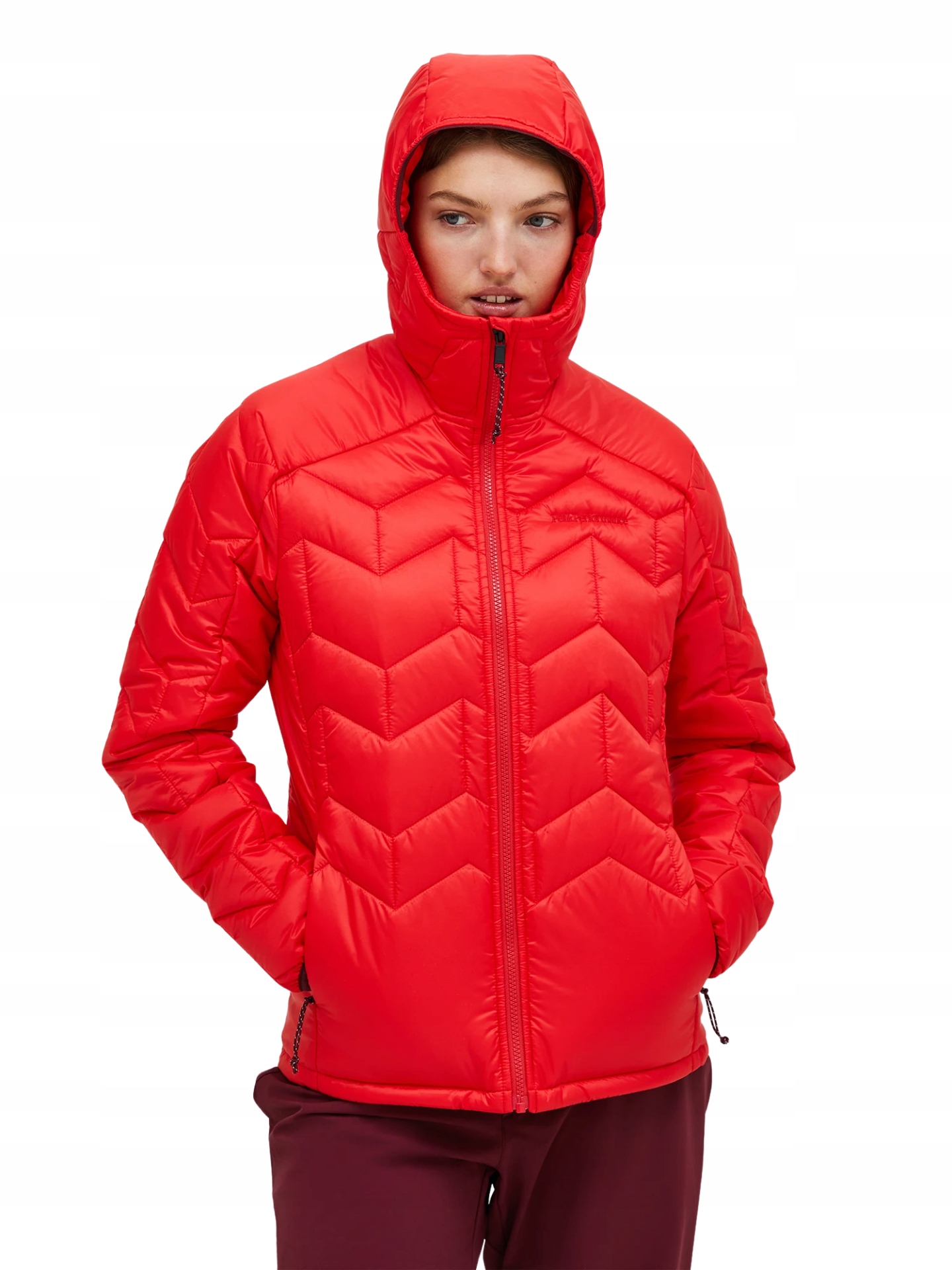 Dámská bunda Peak Performance Elevate Liner Hood Jacket červená - S za 5209.00CZK - Allegro