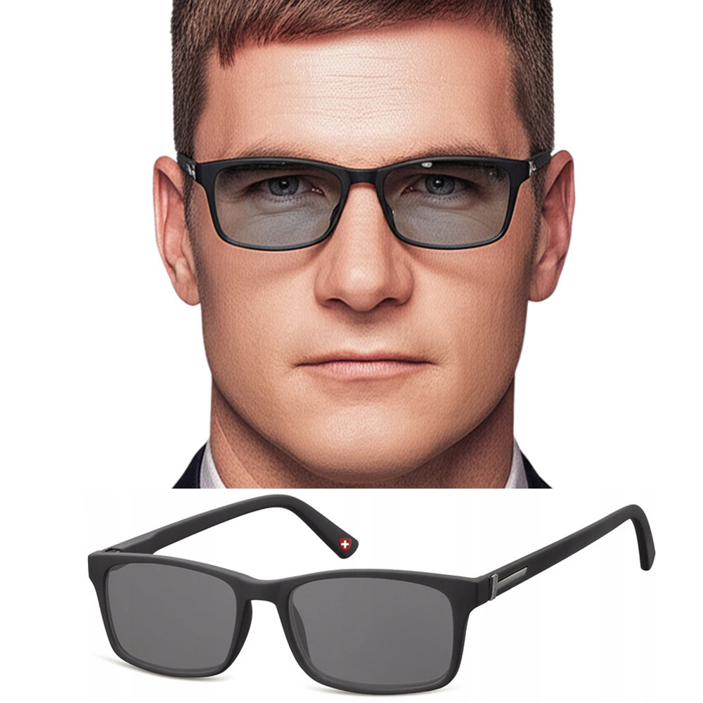 OKULARY PRZECIWSŁONECZNE PLUSY +1.5 MĘSKIE DAMSKIE KOREKCYJNE OPRAWKI ...