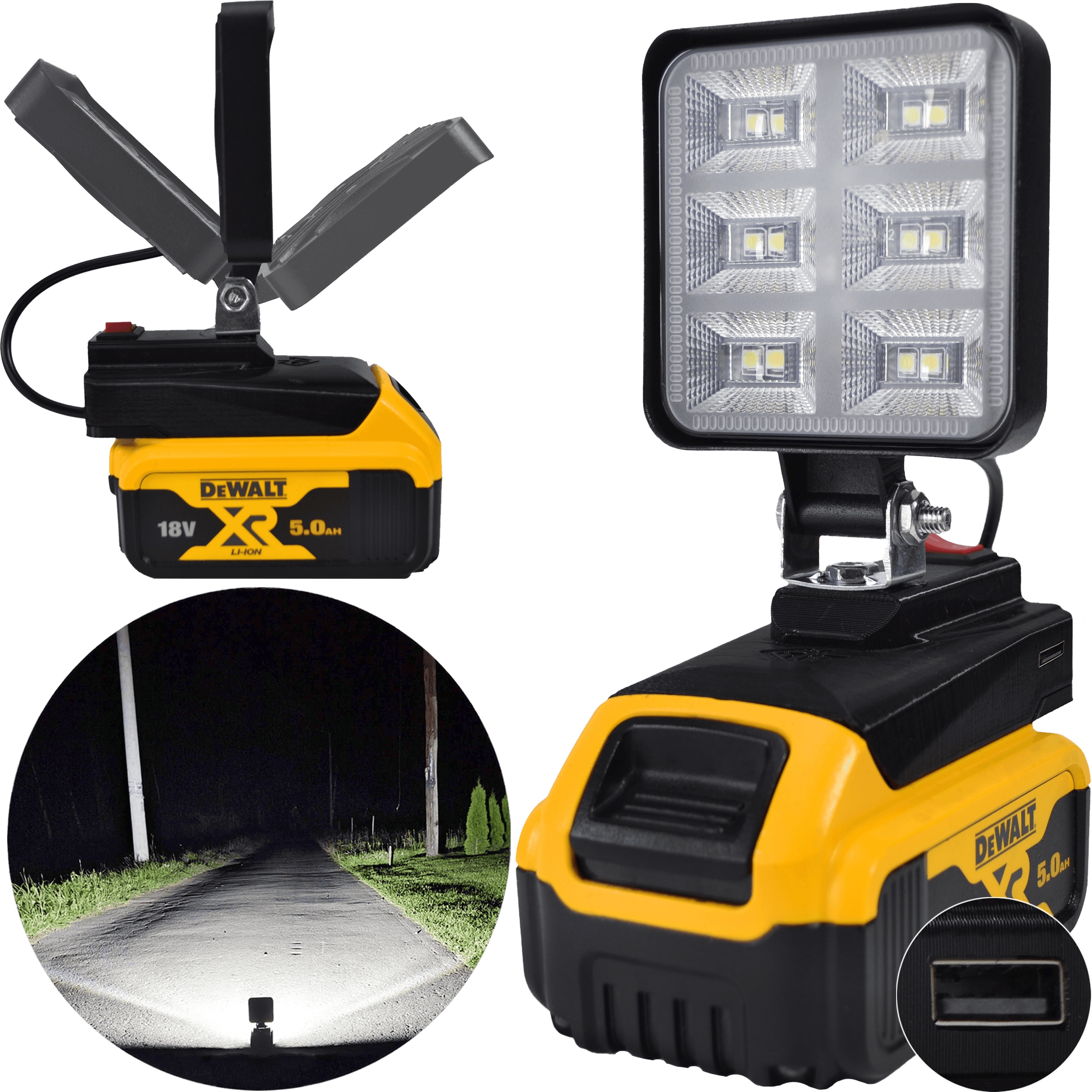 LAMPA DO DEWALT 18V HALOGEN ROBOCZY LED +USB 5904978313078 za 76.54PLN ...