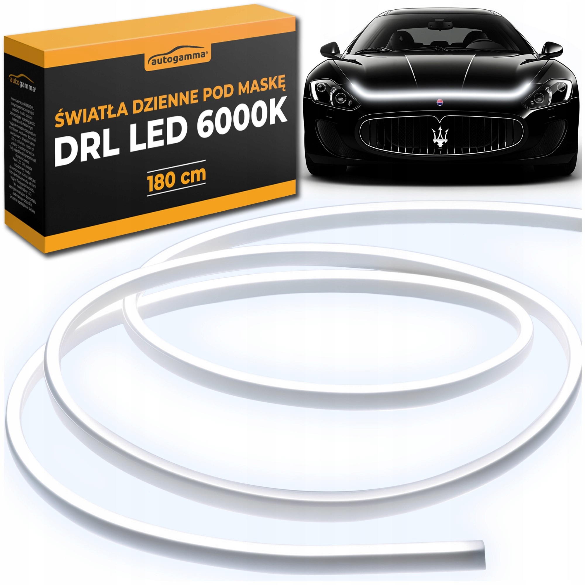 Pasek LED pod maskę Taśma SMD Światła samochodowe dzienne DRL 6000K 180 ...