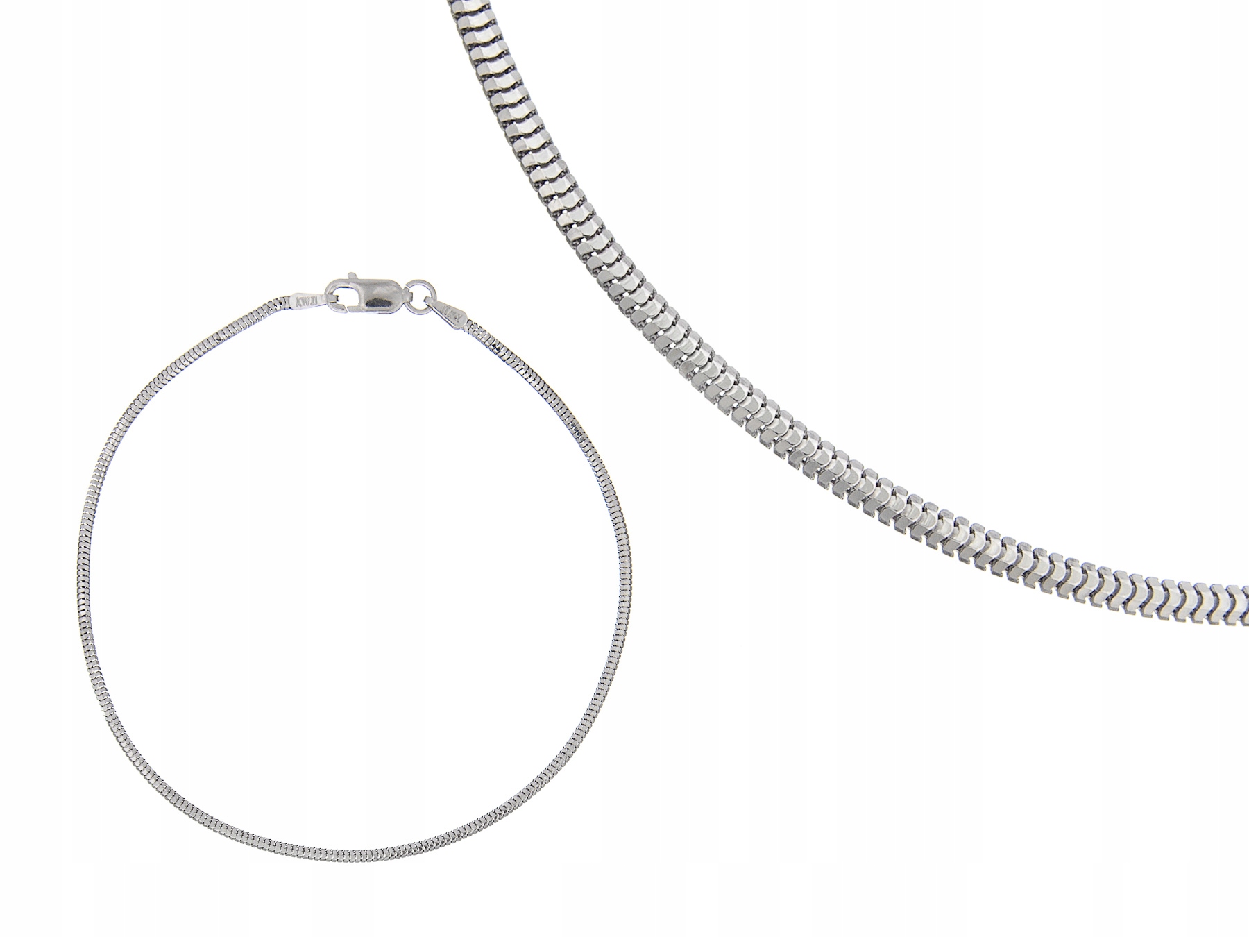 STRIEBORNÝ NÁRAMOK OKRÚHLY 1,6 MM 17 CM RÓDIOVANÝ - Allegro