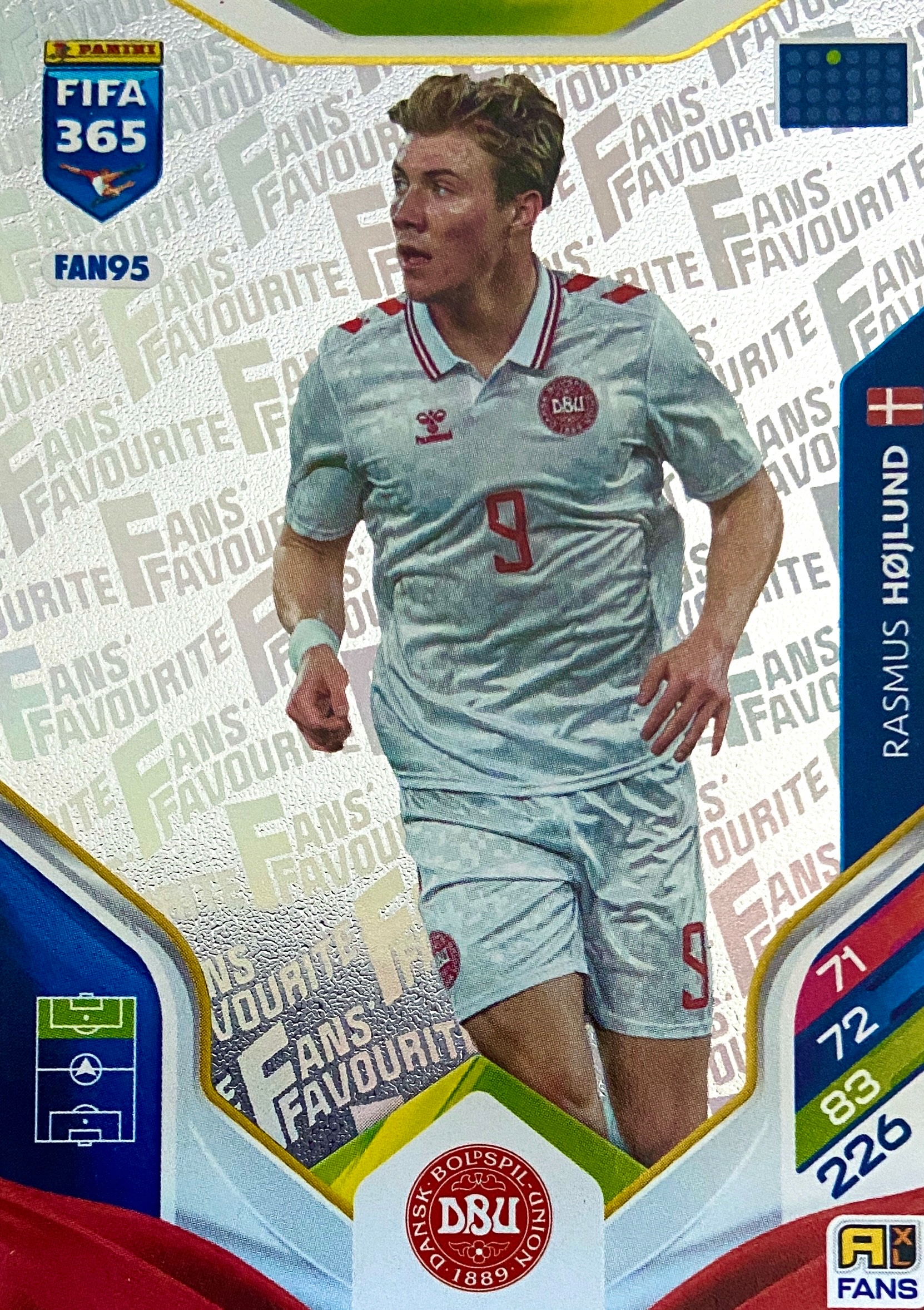 PANINI FIFA 365 2026 FANS FAVOURITE FAN95 RASMUS HOJLUND DÁNIA, • Ár, Vélemények - Allegro