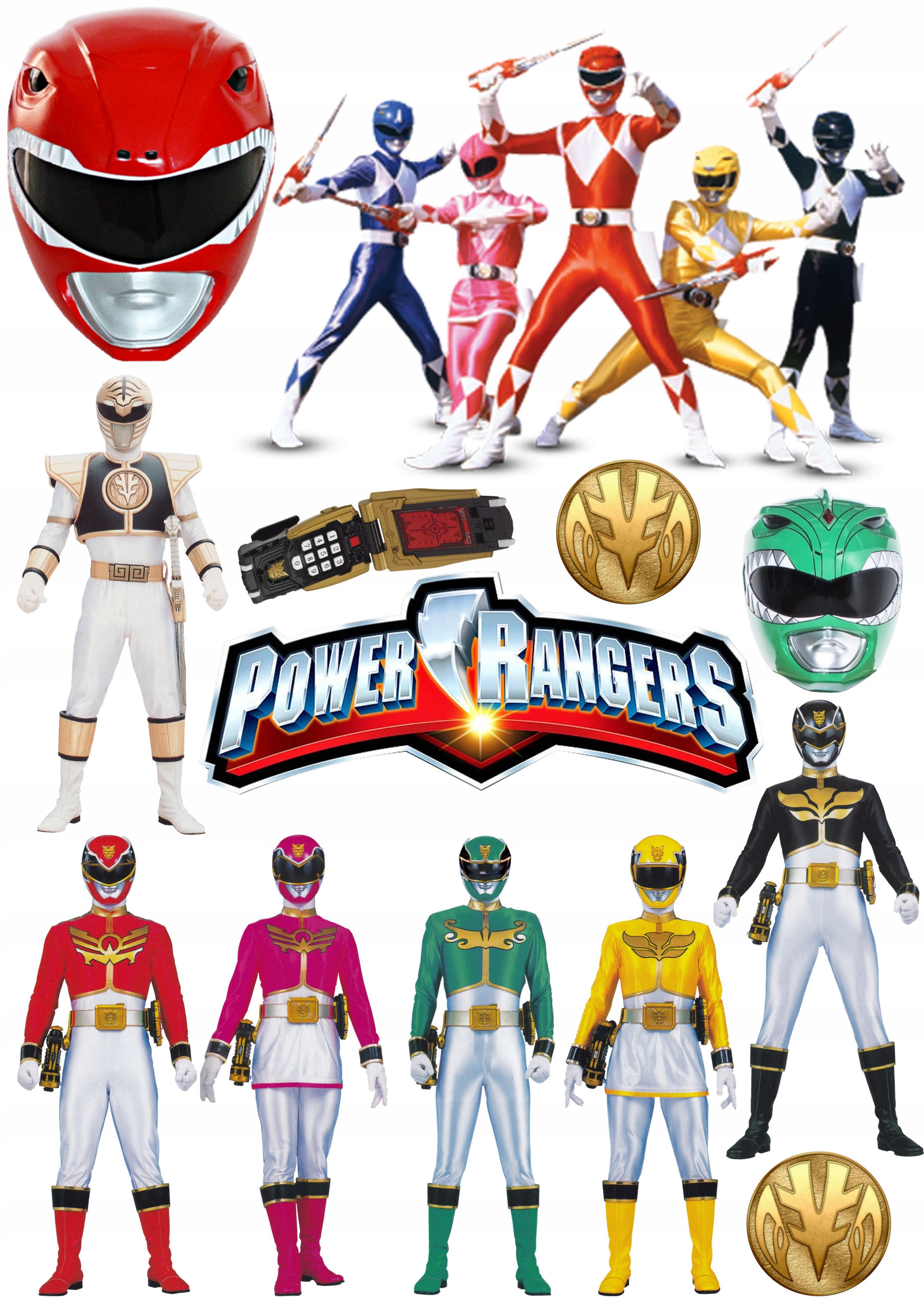 Opłatek na Tort POWER RANGERS POSTACIE Wydruk Waflowy A4 • Cena, Opinie ...