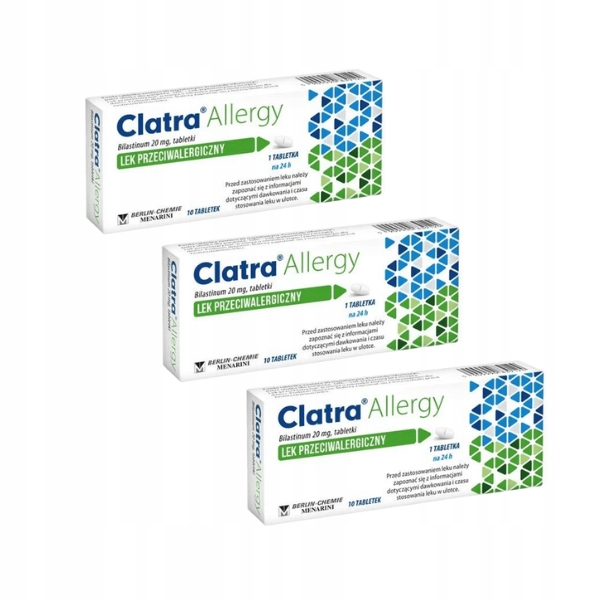 Tabletki na alergie bilastyna 20mg Clatra Allergy 3 x 10szt ...