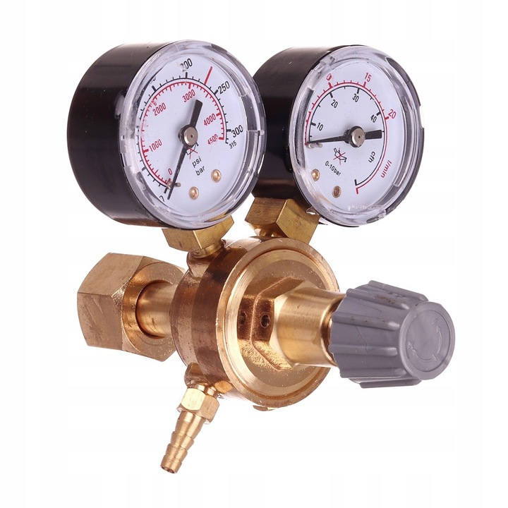 Reduktor ciśnieniowy butli CO2 dwutlenek węgla Ar argon 2 manometry 300 ...