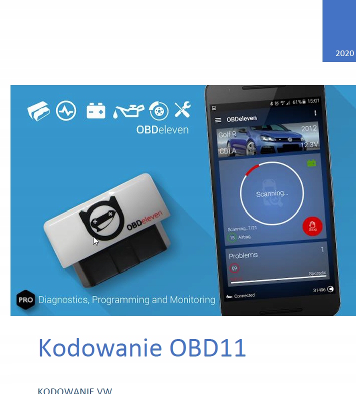 ZESZYT KODOWAŃ VCDS OBD11 ELEVEN VAG AUDI SEAT VW 5903766131320 za 70 ...