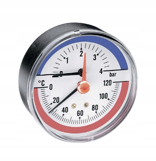 TERMOMANOMETR M-80 4 BAR 120st AXIALNY 1/2 WATTS • Cena, Opinie ...