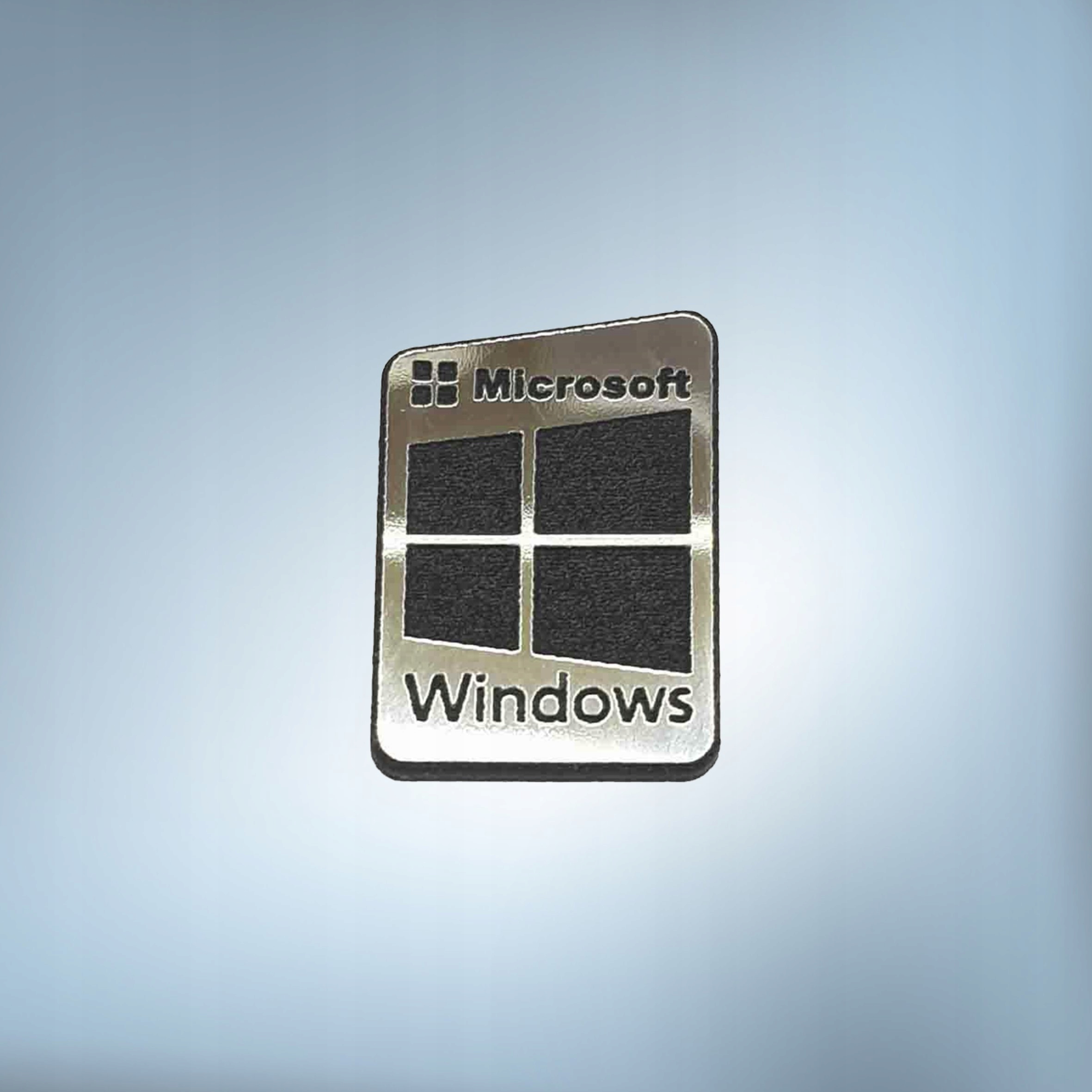 MICROSOFT WINDOWS 23x16mm chrom Emblém Nálepka Logo Znak, • Ceny ...