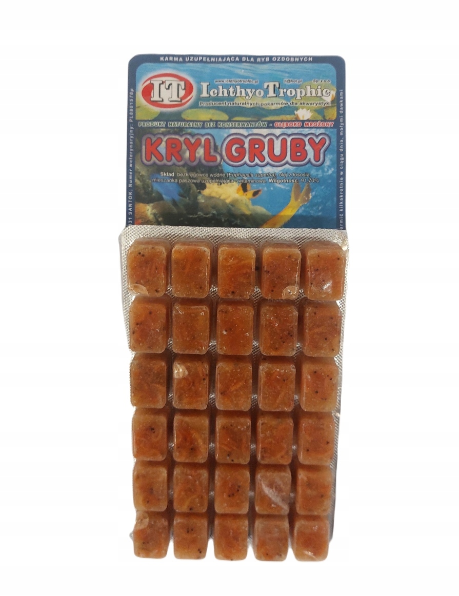 POKARM MROŻONY DLA RYB KRYL GRUBY ICHTHYO 5X 100 G 13274600403 - Allegro.pl