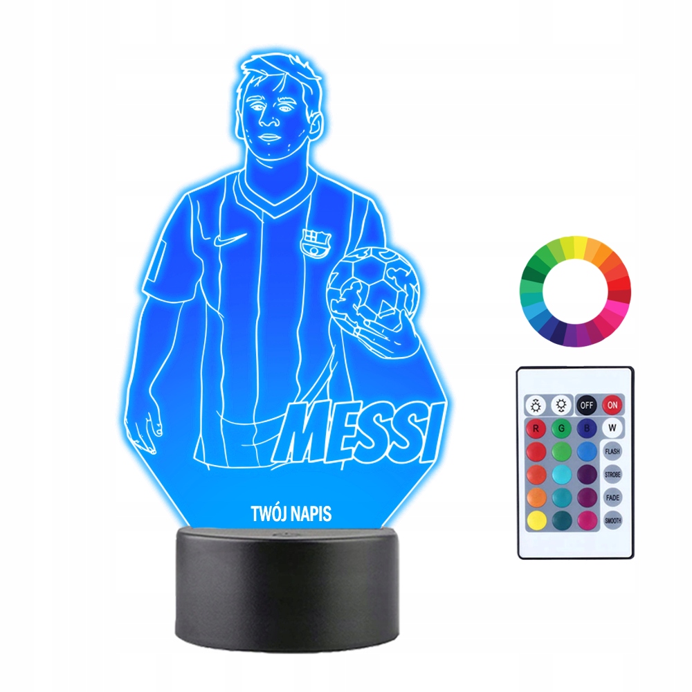 Lampka Nocna 3D LED Messi Fc Barcelona Prezent 14235974984 - Allegro.pl