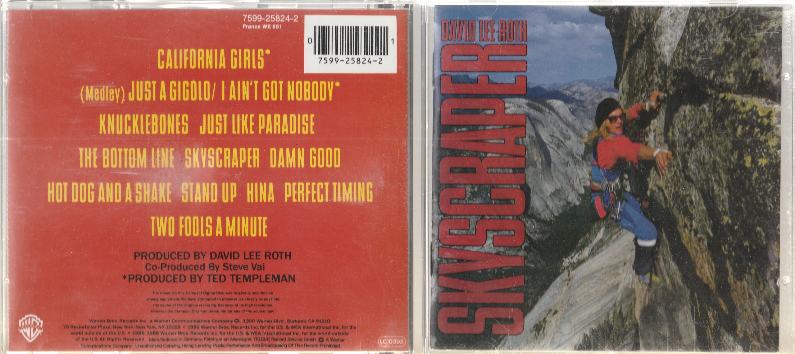 Płyta CD David Lee Roth - Skyscraper 1988 I Wydanie Ex Van Halen ...