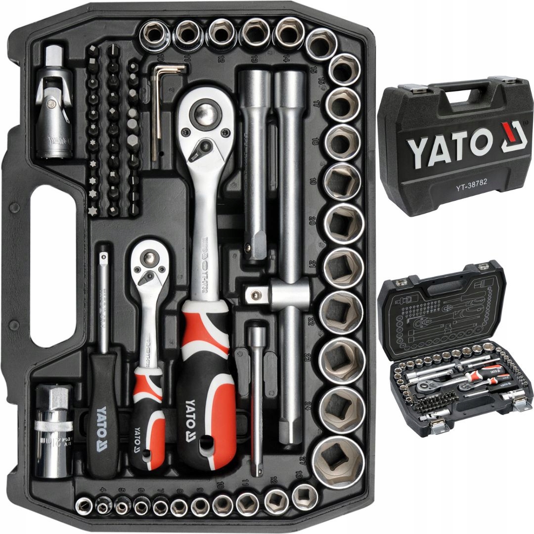 ZESTAW NARZĘDZIOWY KLUCZE NASADOWE 1/4 1/2 72 ELEMENTY NASADKI BITY YATO 5906083387821 za 194 ...