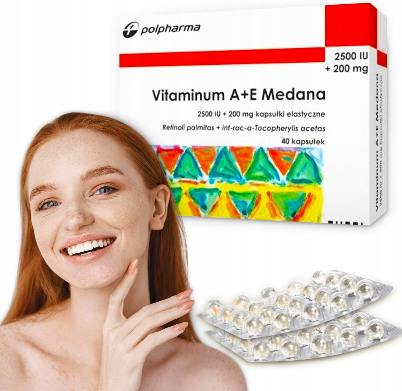 Vitaminum A + E Medana witamina A E 40 kapsułek 2500 IU + 200 mg (5909990843725) • Cena, Opinie ...