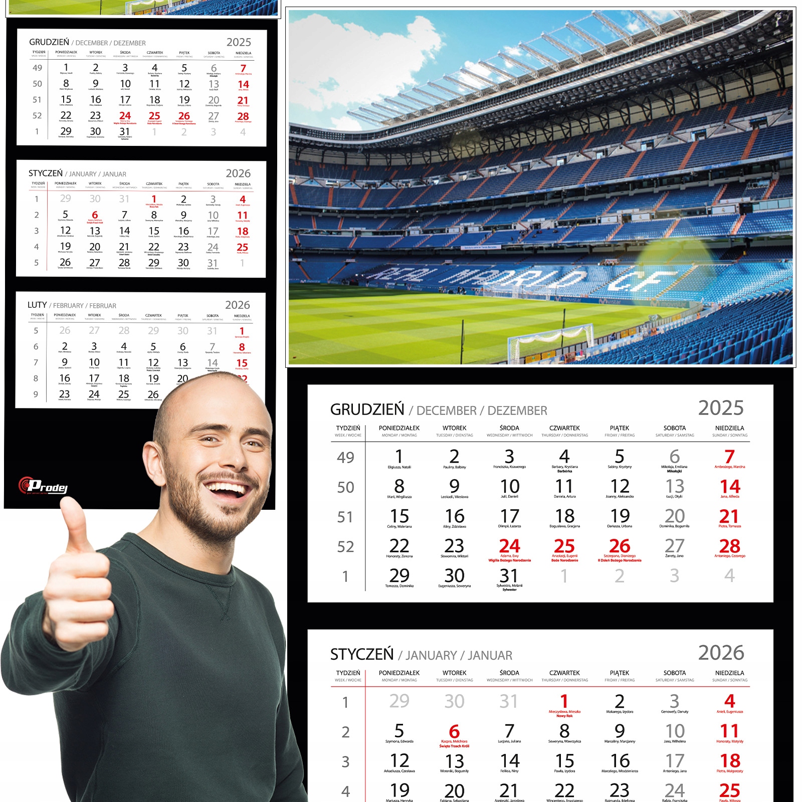 KALENDARZ TRÓJDZIELNY 2026 ŚCIENNY MIX WZORÓW PIĘKNY 18099911600 - Sklepy, Opinie, Ceny w Allegro