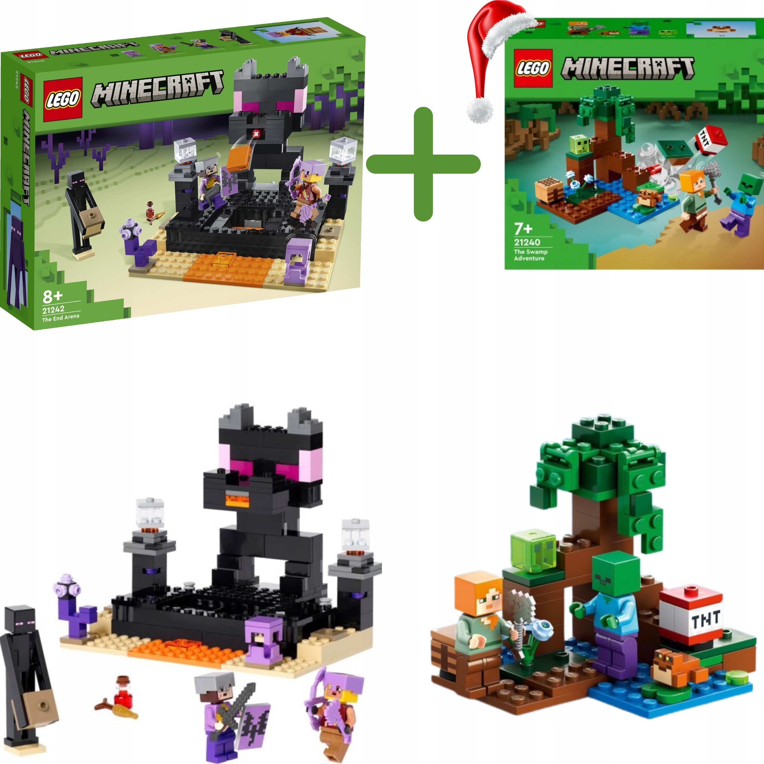 LEGO Minecraft 21242 Arena Endu + LEGO Minecraft 21240 Mokradła ZESTAW 2w1 (5702017415673 ...