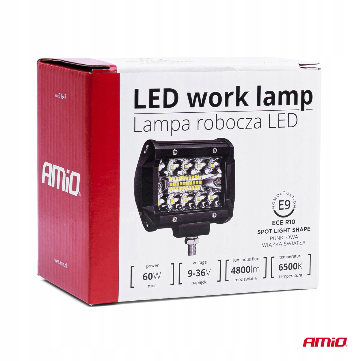 AMiO HALOGEN LED LAMPA ROBOCZA SZPERACZ 12V 24V 60 MOCNA LEDOWA ...